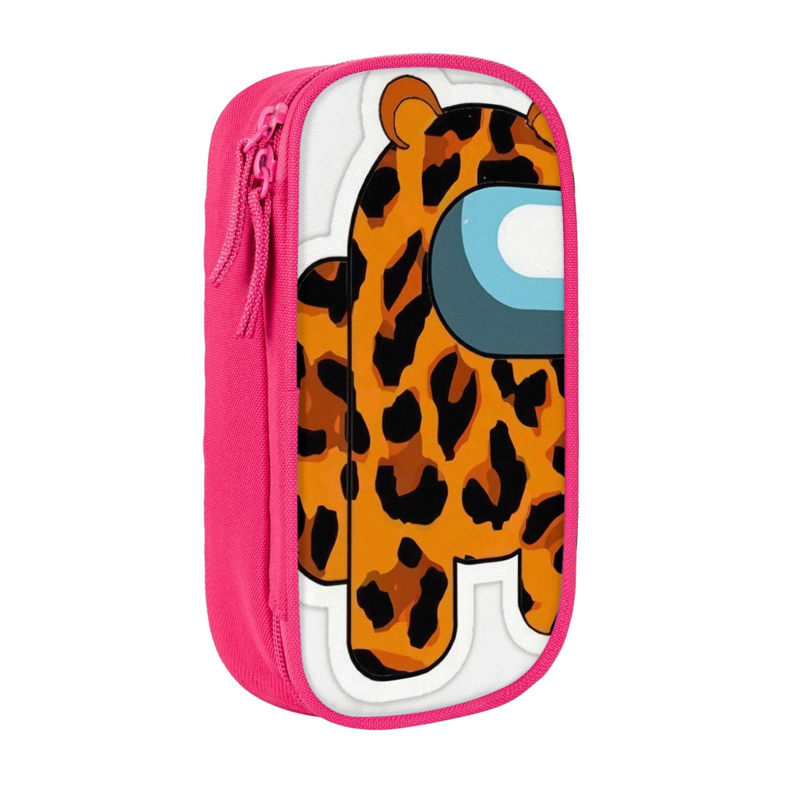 Gaming Leopard Among-Us Imposter Crewmate Pencil Case,Pencil Pouch,Big ...
