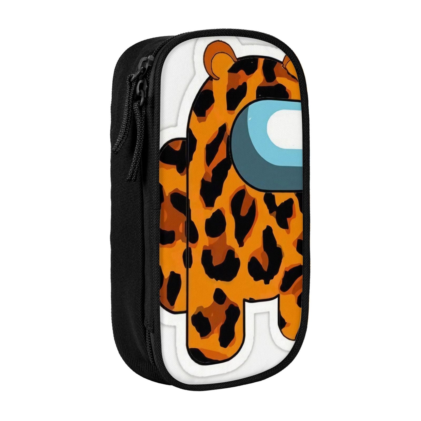 Gaming Leopard Among-Us Imposter Crewmate Pencil Case,Pencil Pouch,Big ...