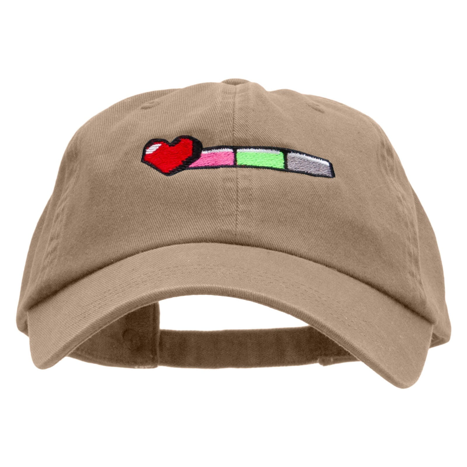 Gaming Life Bar Embroidered Low Profile Dyed Washed Caps - Khaki OSFM ...