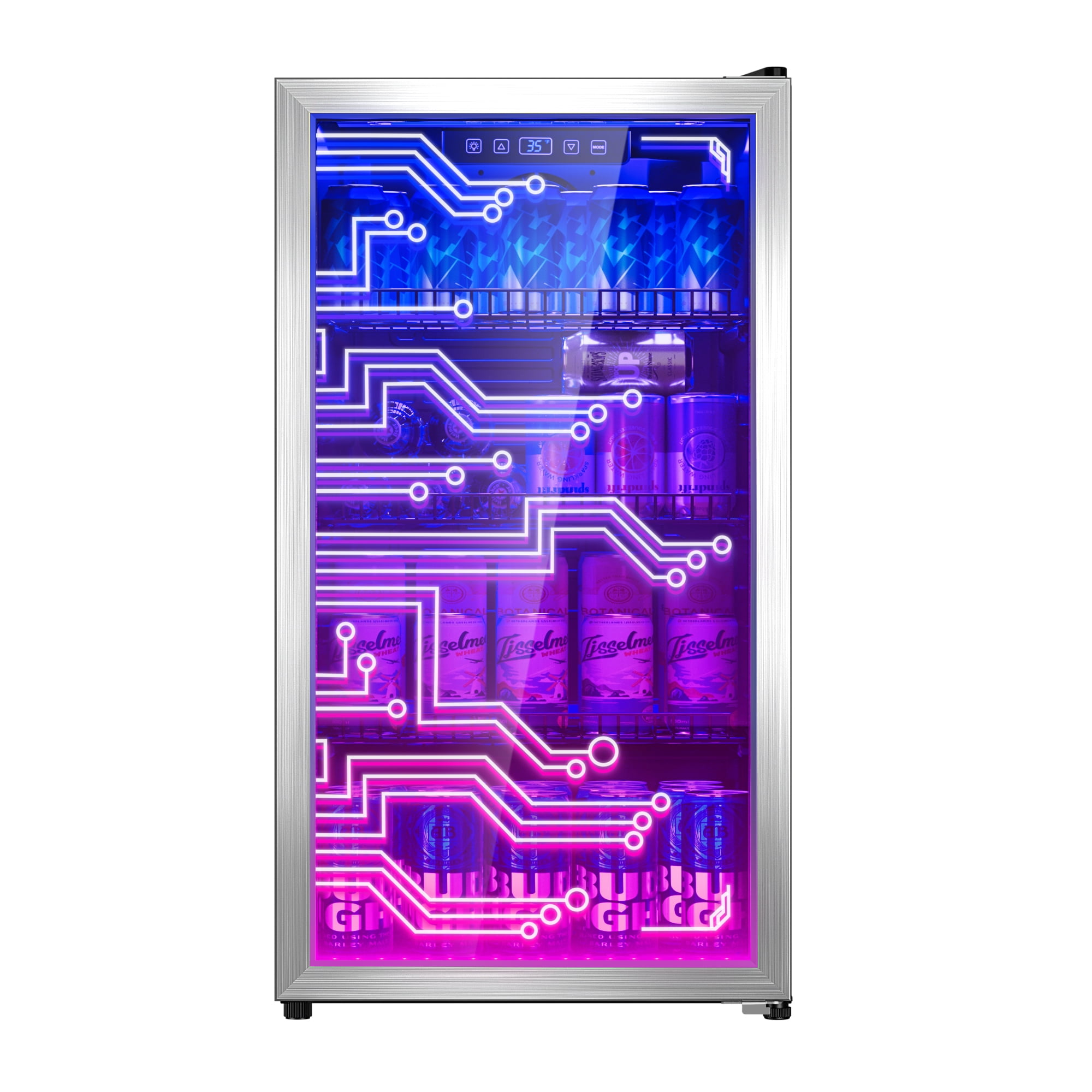 Gaming Light Up Beverage Refrigertor, Led Lighting Door 120 Cans ...