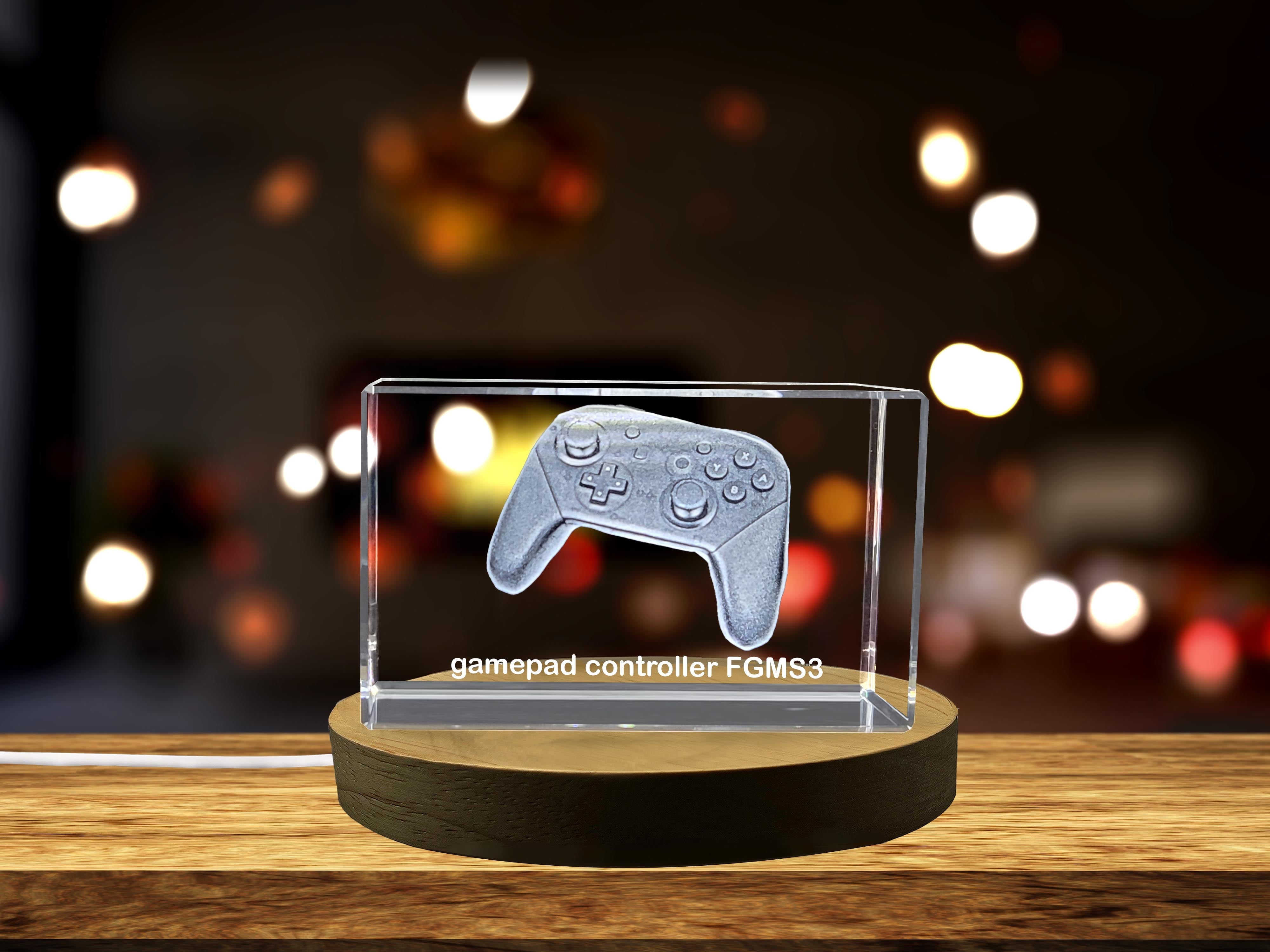 Gaming Mastery: 3D Engraved Crystal Gamepad Controller A&B Crystal ...