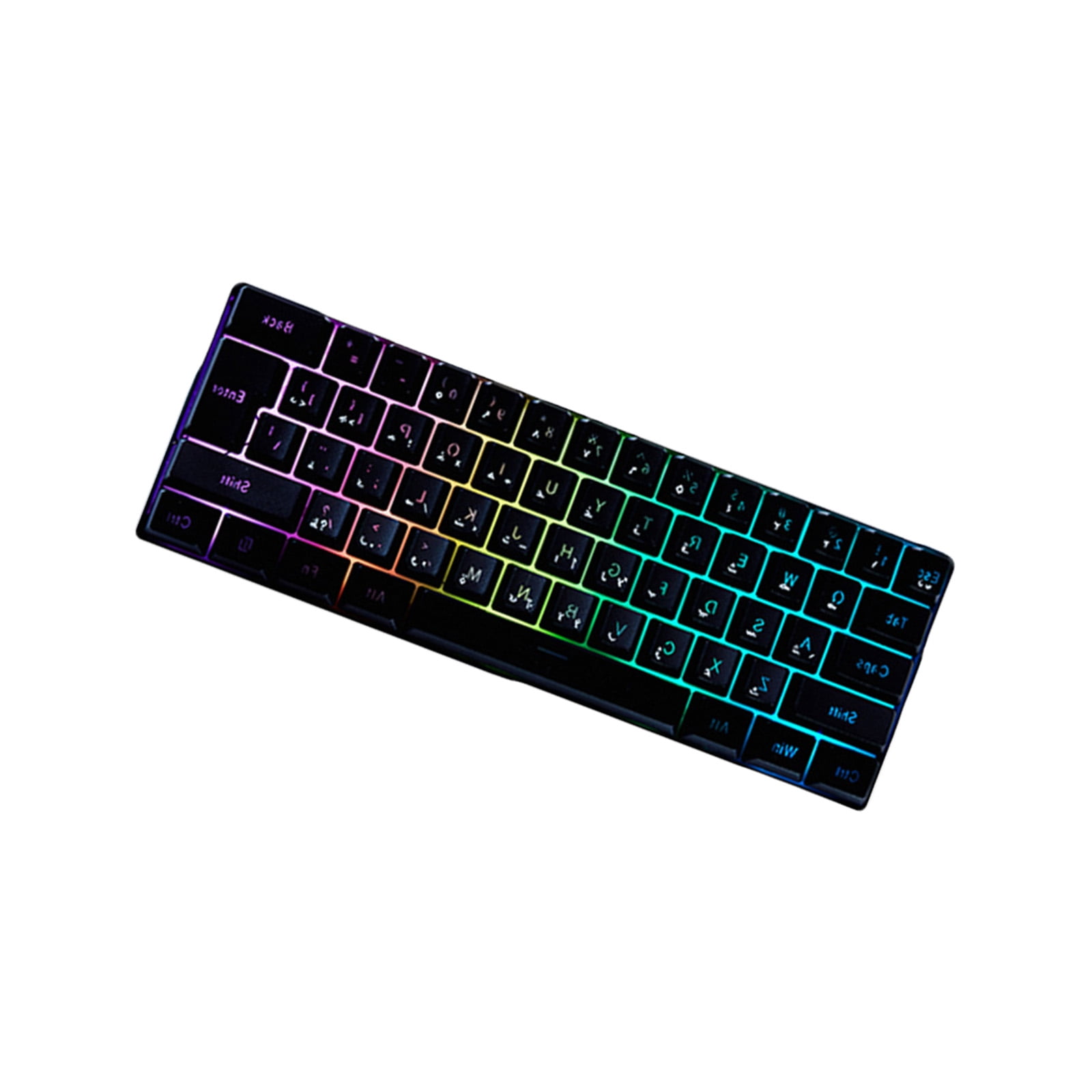 Gaming Mechanical Keyboard 61 Keys Corded Office LED Backlit Keycap ...