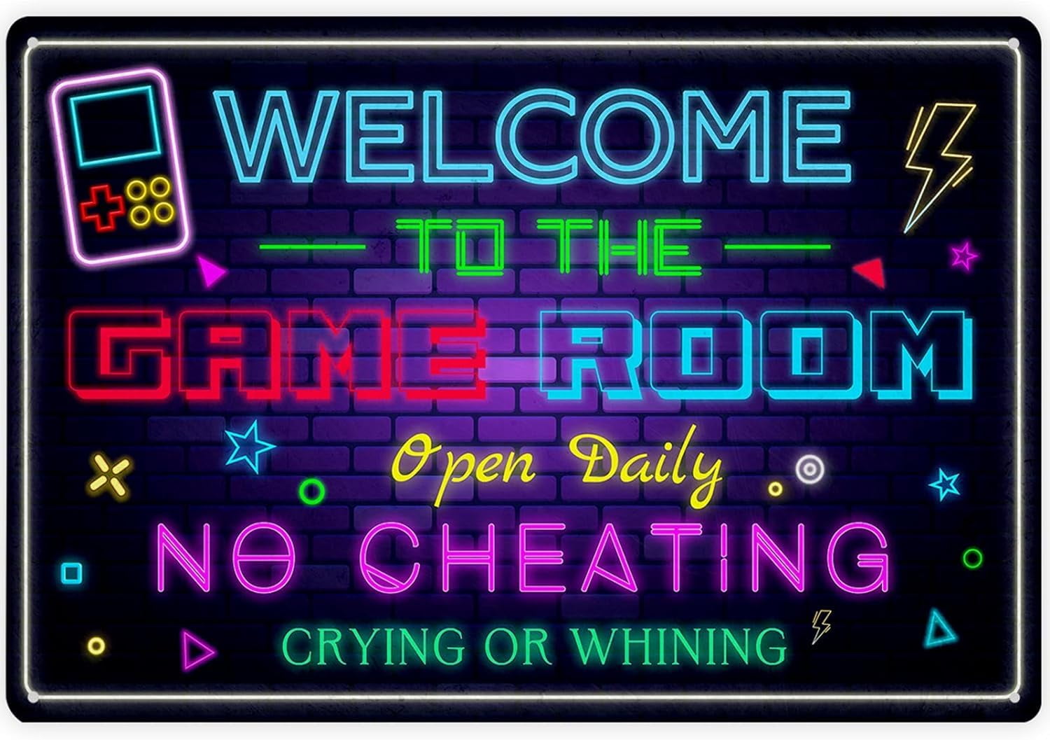 Gaming Metal Sign Gaming Room Tin Sign, Retro Wall Decor Gamer Wall ...