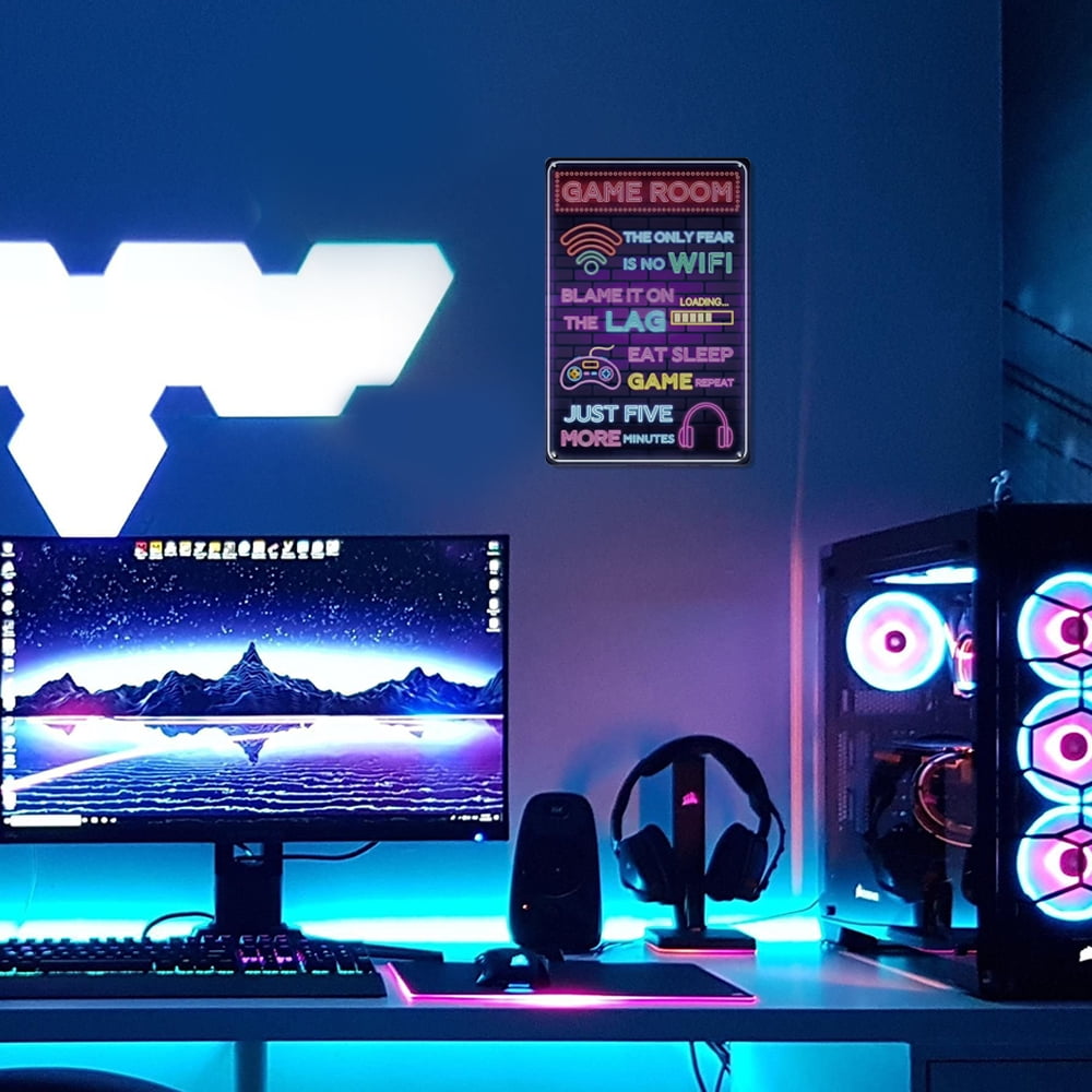 Gaming Metal Tin Sign Gaming Accessories, Cool Gaming Poster, Video ...