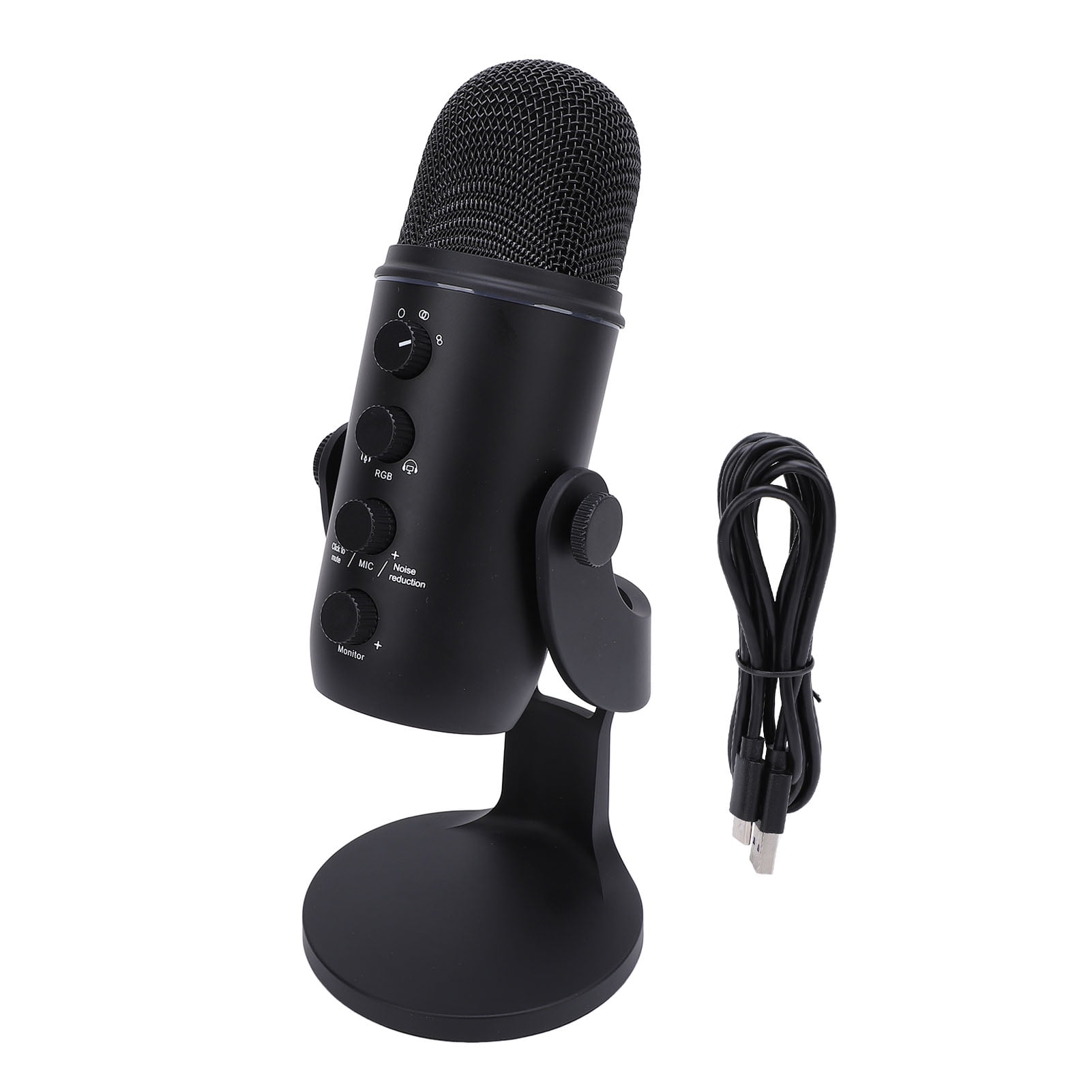 Gaming Mic, Colorful Ambient Light Clear Sound Pickup USB Interface Adjustable Volume Gain ...