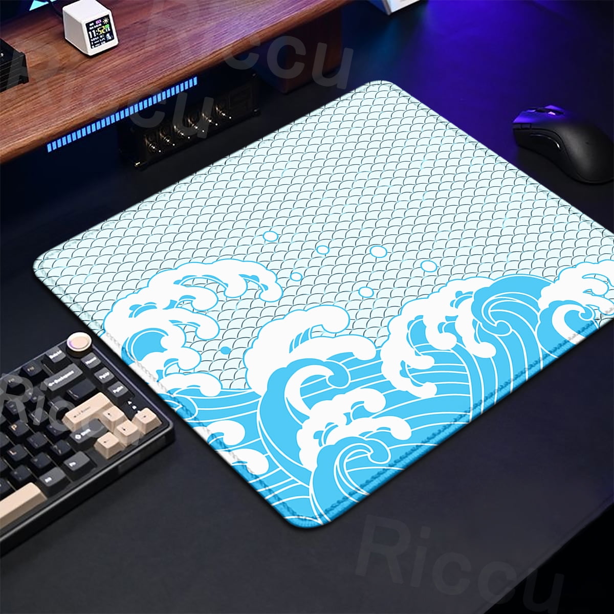 Gaming Mice Mat Great Wave Art Control Mousepad Anti-slip Small Deskmat ...