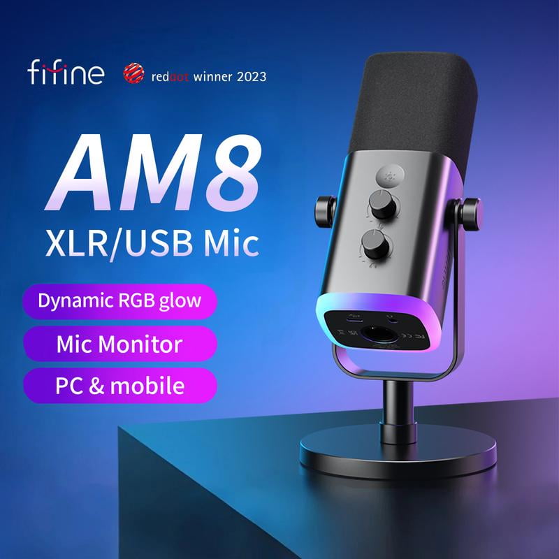 Gaming Microphone for Podcast Recording, Dynamic RGB Mic with Quick ...
