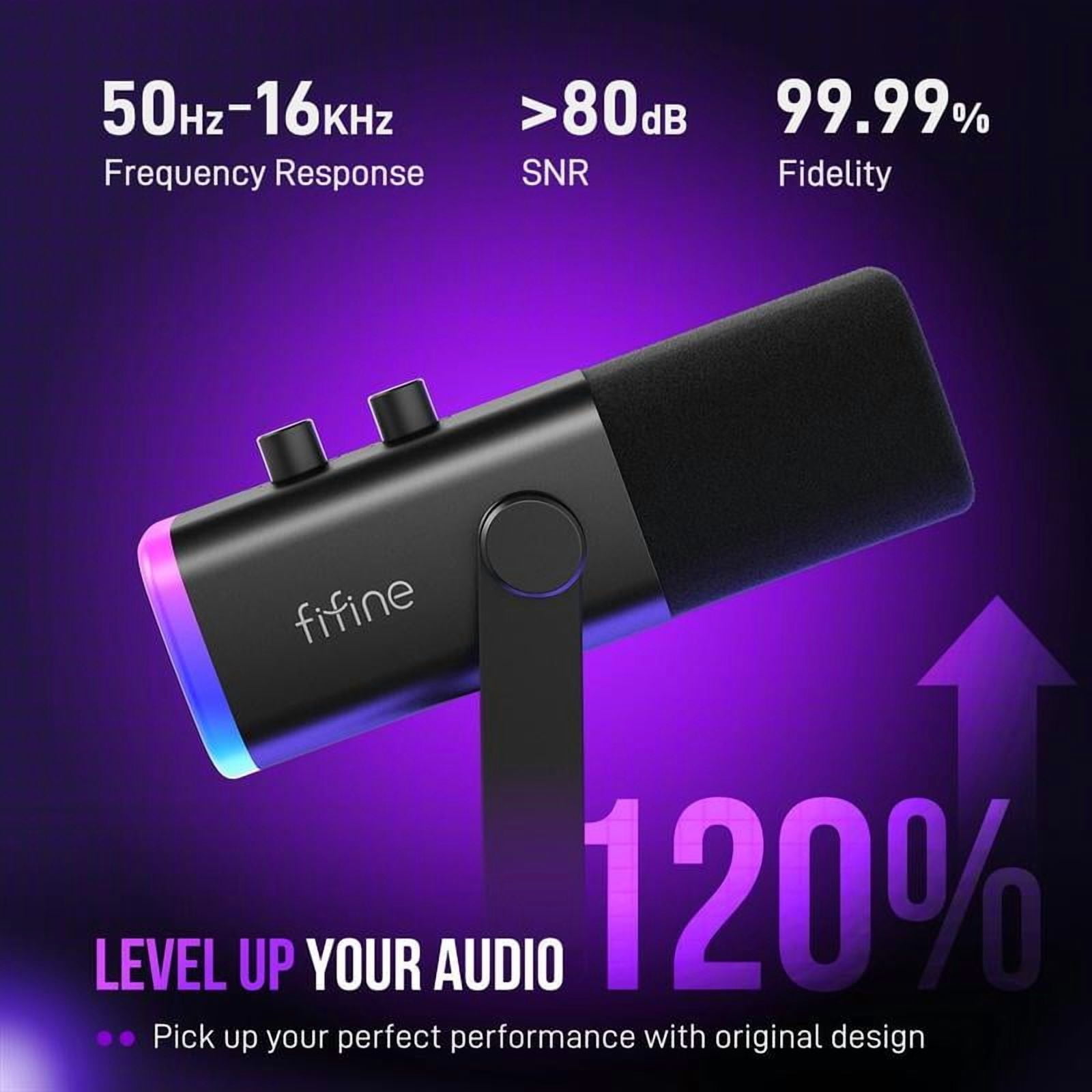 Gaming Microphone for Podcast Recording, Dynamic RGB Mic with Quick ...