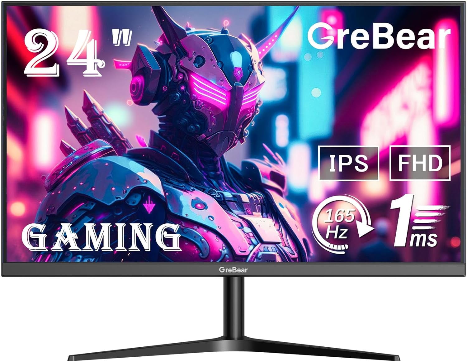 Gaming Monitor 24 Inch 165Hz FHD 1080P IPS Screen 1ms(GTG) Home Office ...