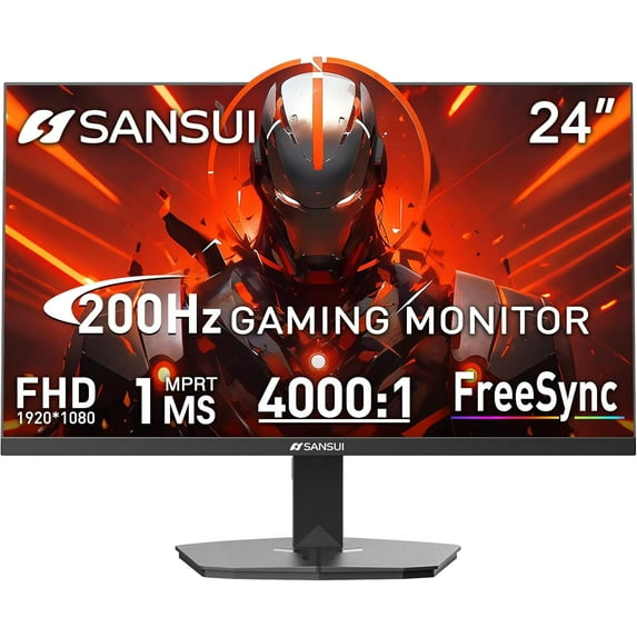 Gaming Monitor, 24 Inch 200Hz 180Hz, FHD 1080P 1ms 110% sRGB Computer ...