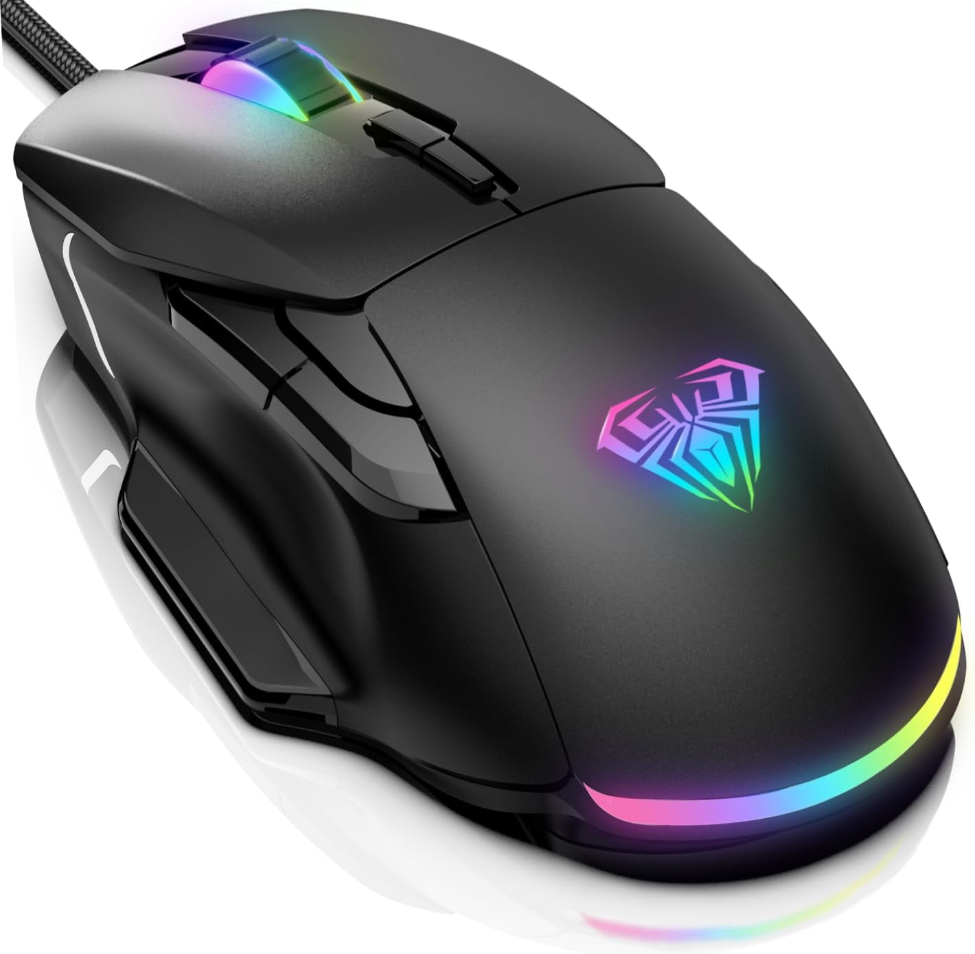 Gaming Mouse, 12800 DPI RGB Wired Gaming Mouse with 13 Backlit Modes & 6 Programmable Macro ...