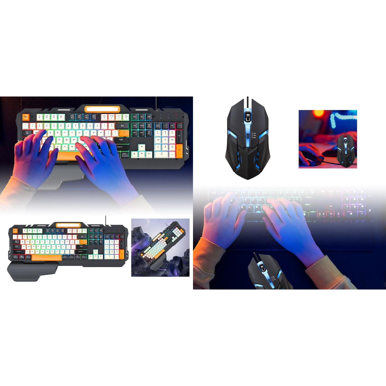 Gaming Mouse Comfort Grip Pc Metal Backlit Wrist Rest Gaming Keyboard ...