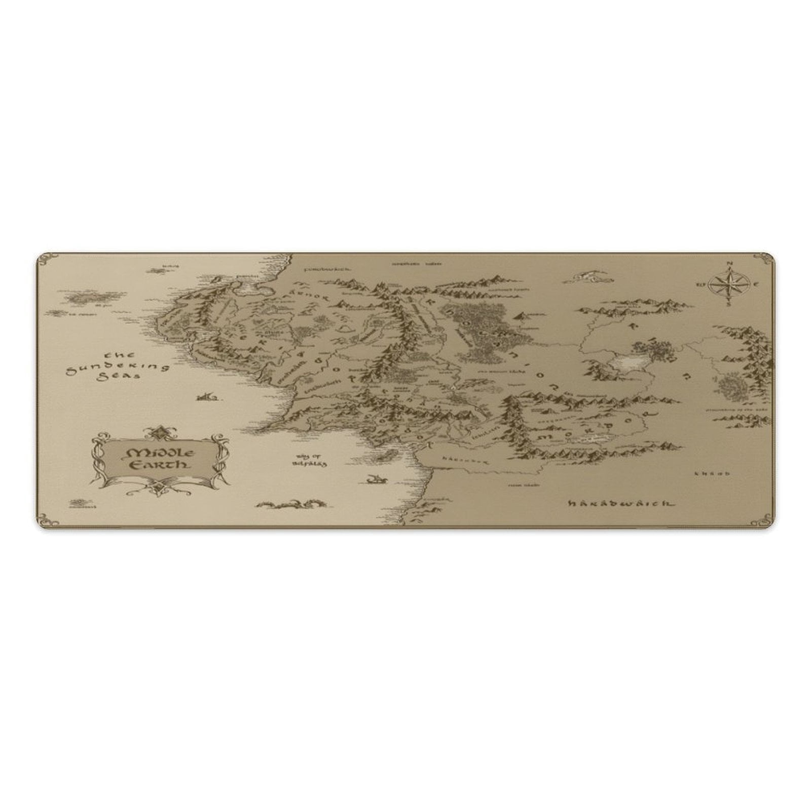 Erboli Middle Earth Map Mouse Pad with Wrist Rest, Black - Walmart.com