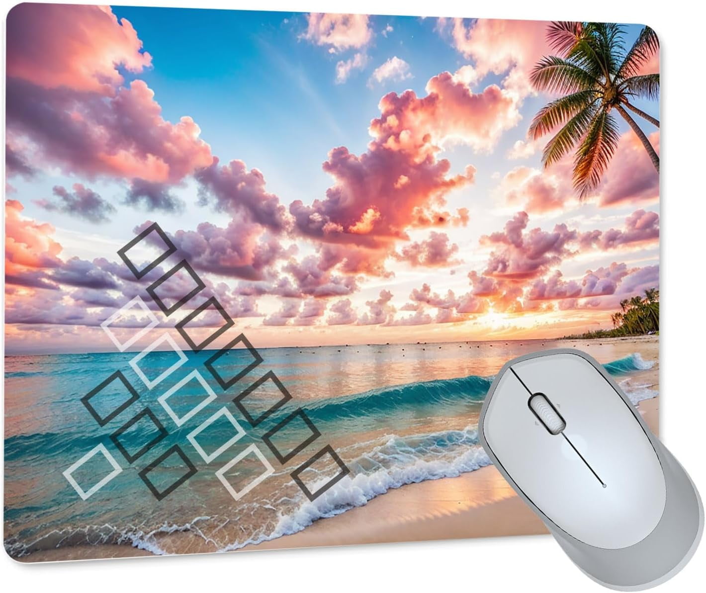Gaming Mouse Pad Beach and Coconut Trees Cute Mouse Mat Computer ...