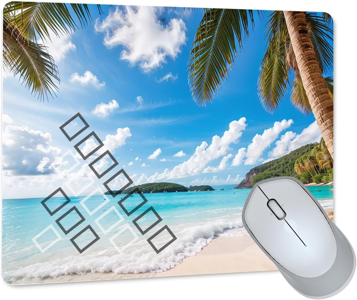 Gaming Mouse Pad Beach and Coconut Trees Design Computer Desk ...