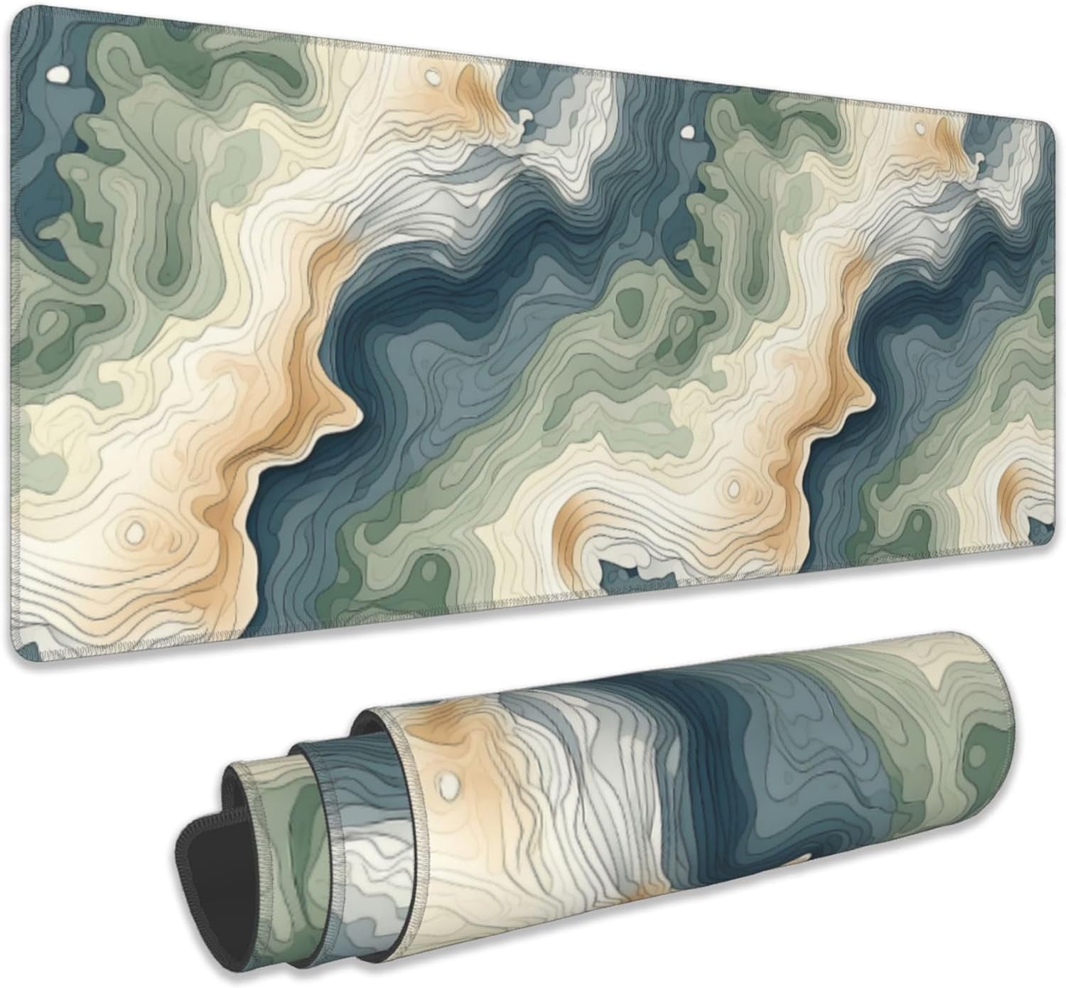 Gaming Mouse Pad,Color Topographic Contour Map Extended Mouse Pad ...