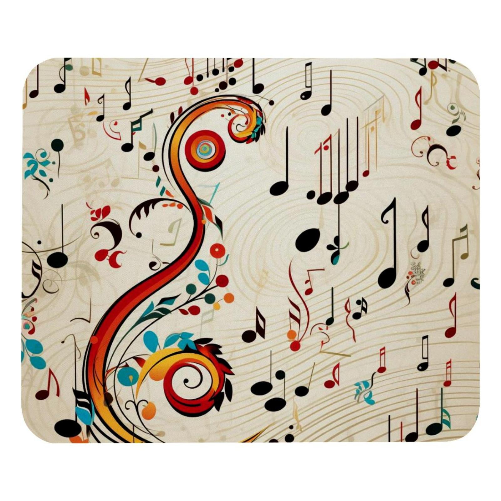 Gaming Mouse Pad, Colorful Music Notes Prints Mouse Mat for Desk Home ...