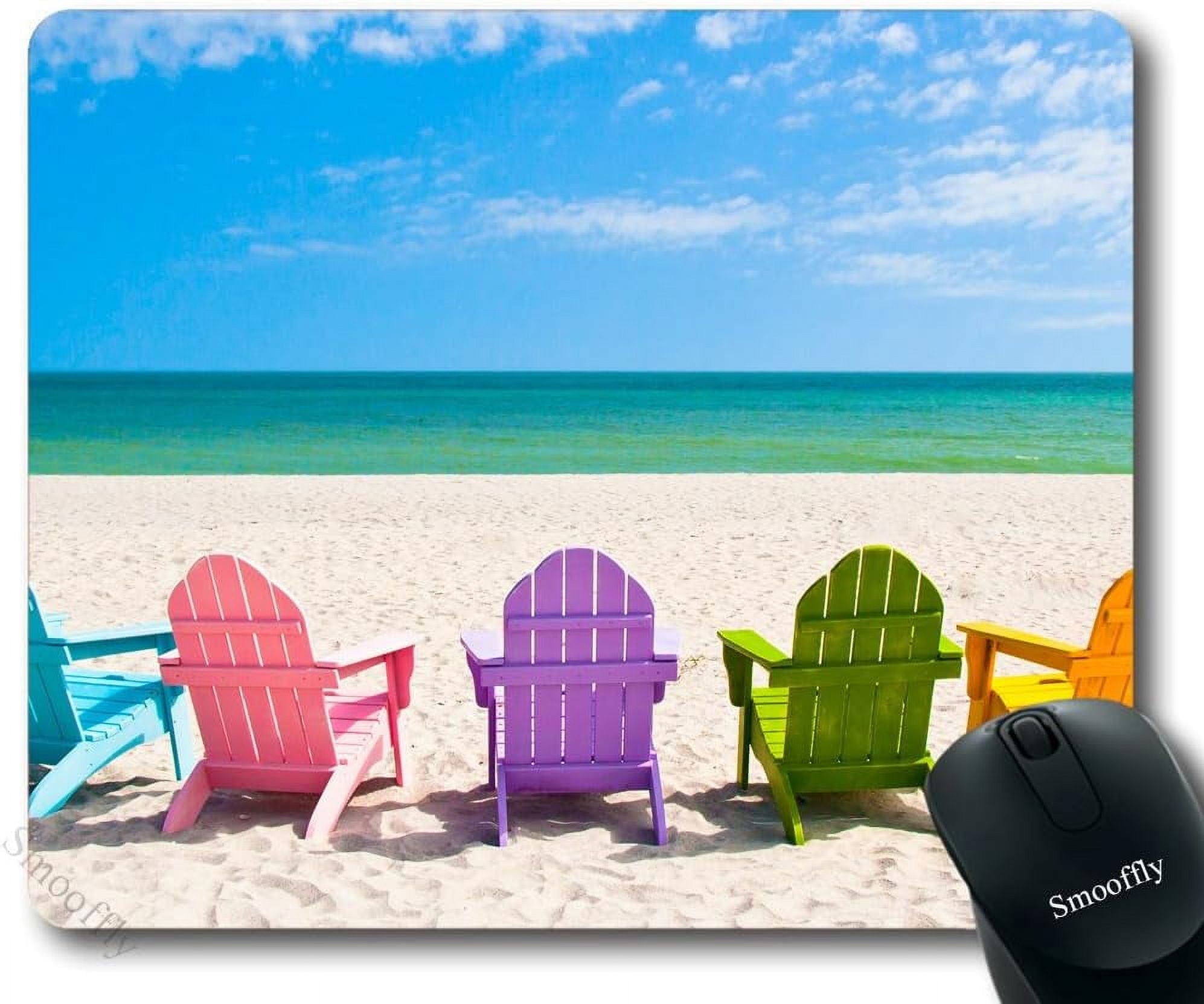 Gaming Mouse Pad Custom,Adirondack Beach Chairs on a Sun Beach Holiday ...