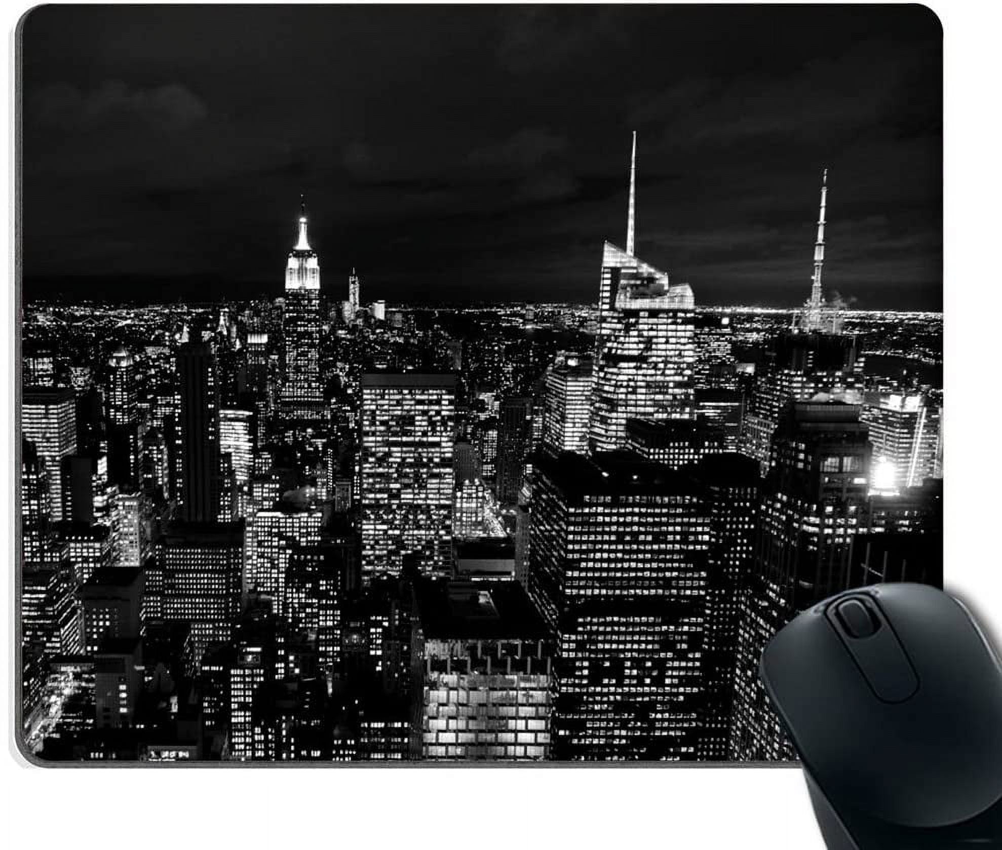 Gaming Mouse Pad Custom,Black and White City New York Night Sky ...