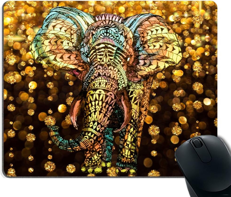 Gaming Mouse Pad Custom,Elephant Mouse pad Aztec Gold Elephant with ...