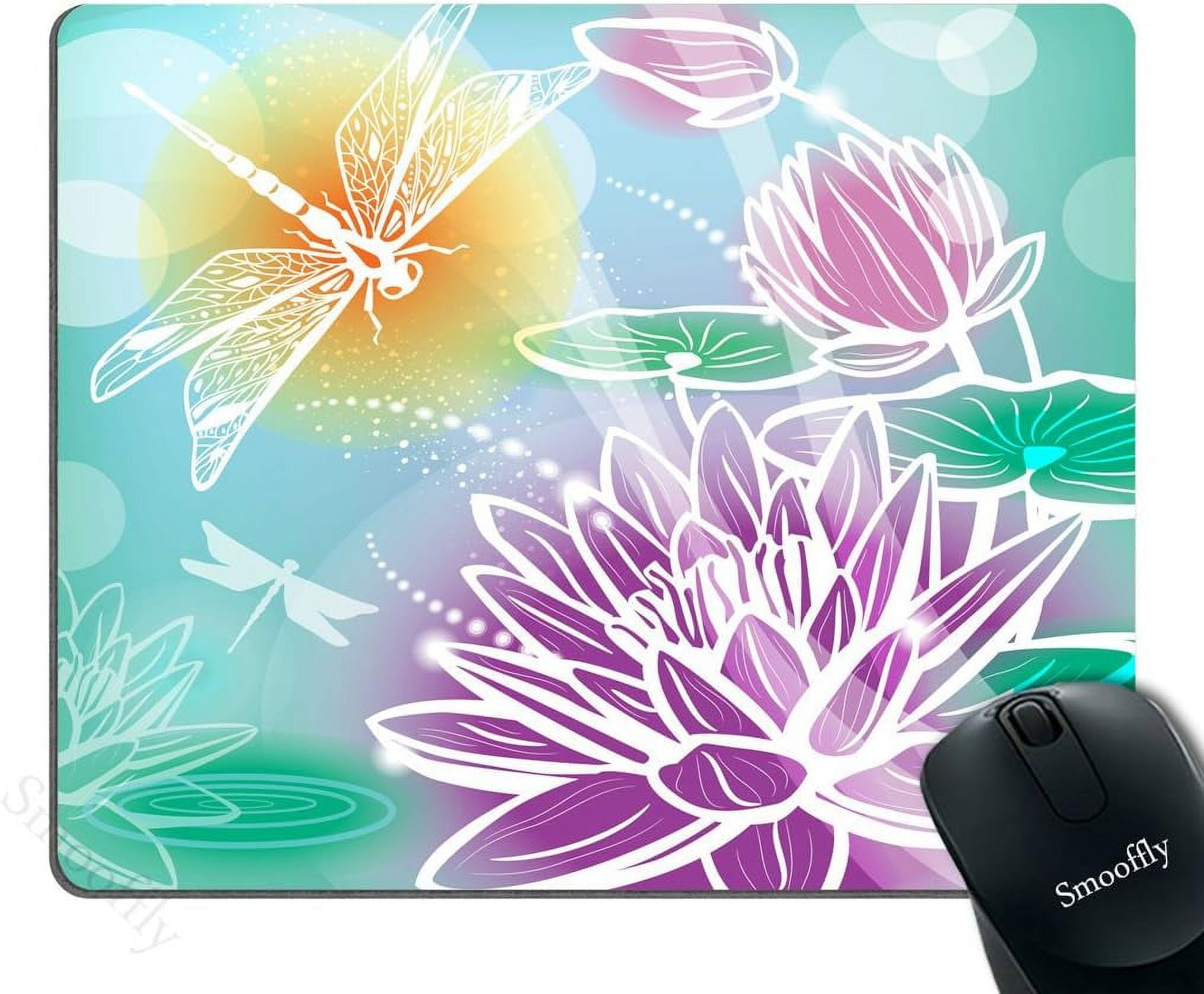 Gaming Mouse Pad Custom,Lotus and Dragonfly Personality Desings Gaming ...