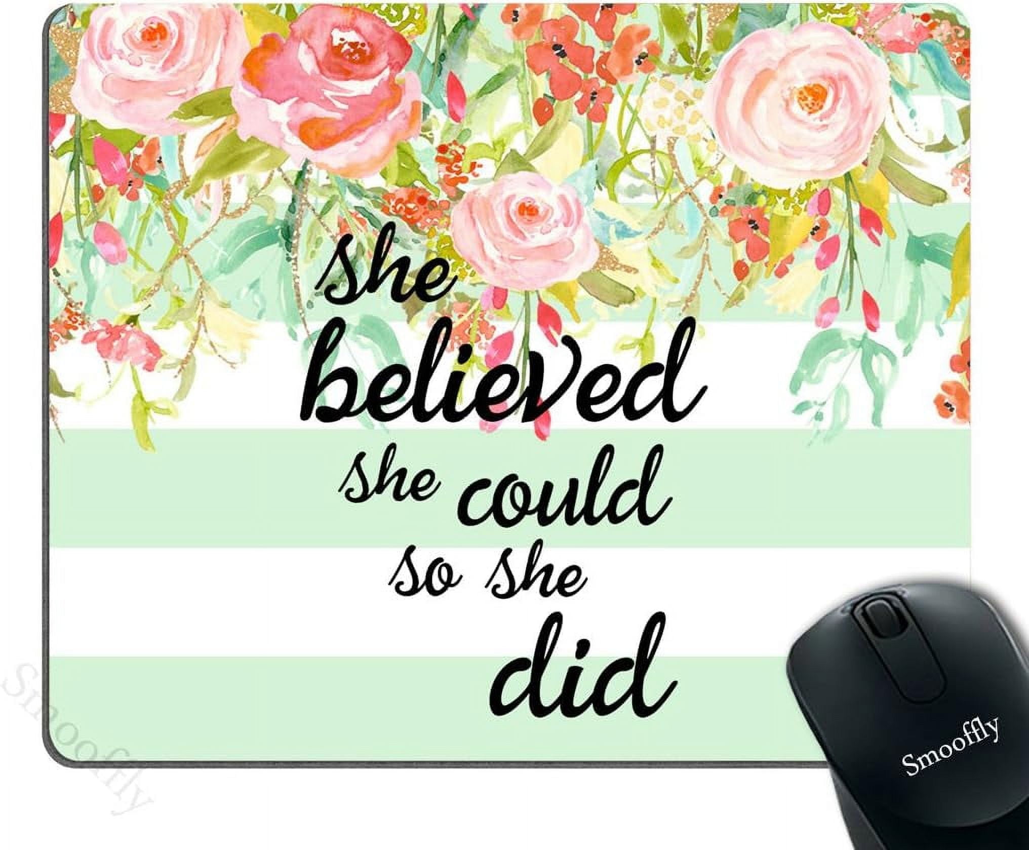 Gaming Mouse Pad Custom,She Believed She Could Mint Stripe Mouse Pad ...