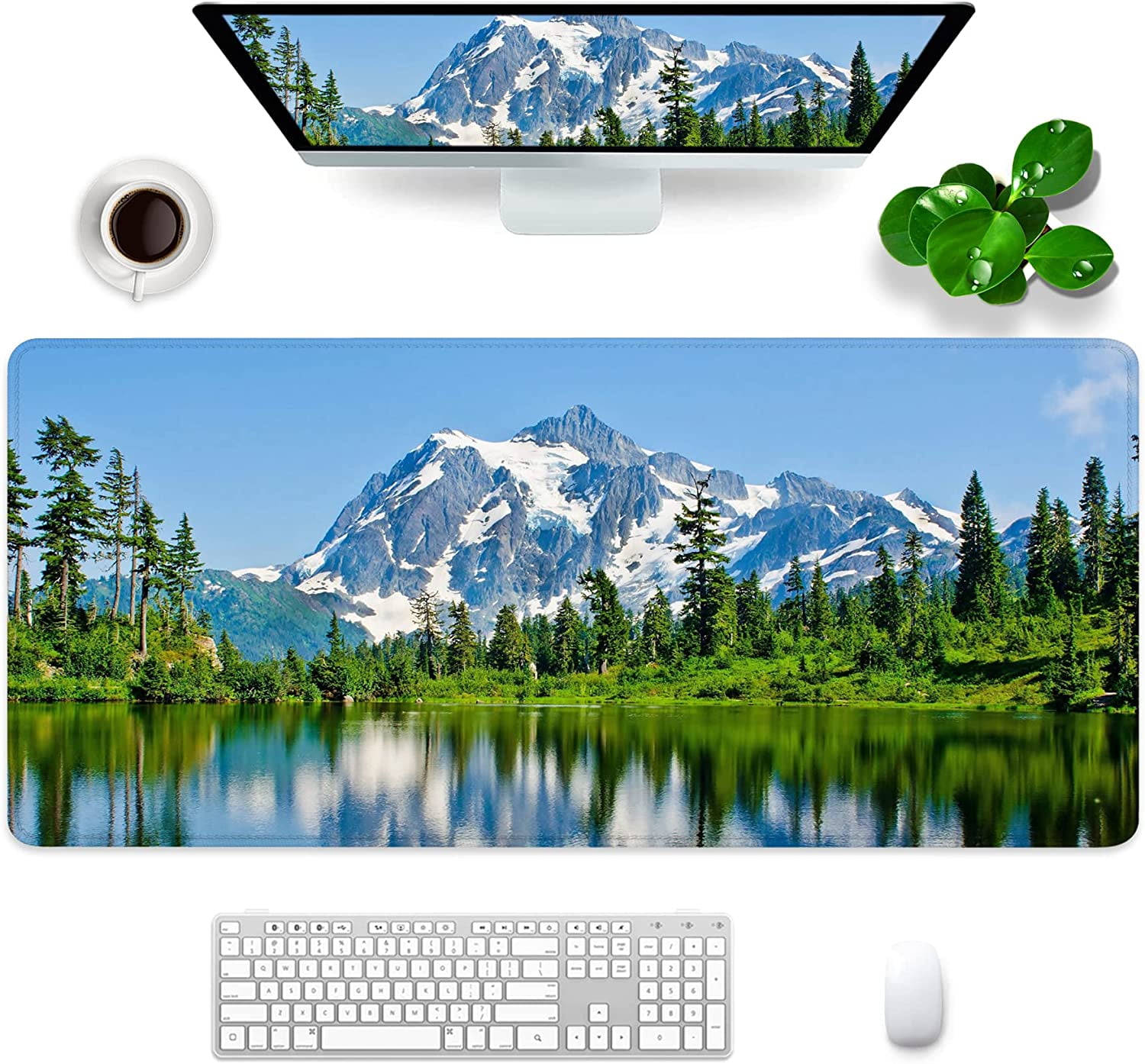 Gaming Mouse Pad Jungle Theme XXL Mouse Pad Nature Scenery 35.5x15.8 ...