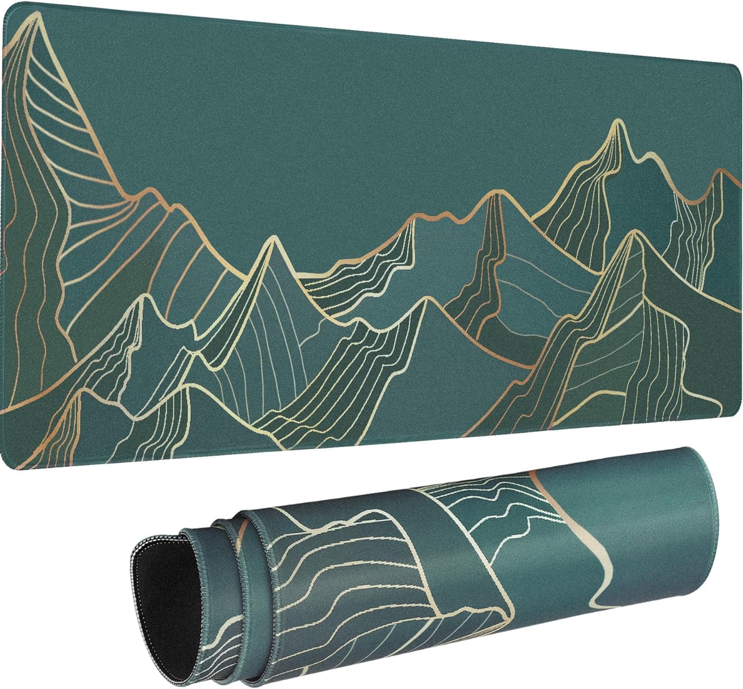 Gaming Mouse Pad Large 31.5 x 11.8in Topographic Keyboard Mousepad for ...