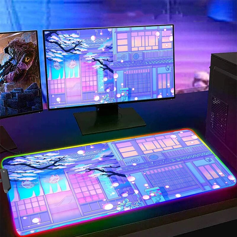 Gaming Mouse Pad Large Anime Mousepad RGB Computer Mouse Pad Gamer ...