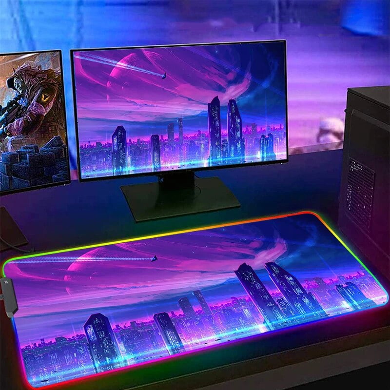 Gaming Mouse Pad Large Anime Mousepad RGB Computer Mouse Pad Gamer ...