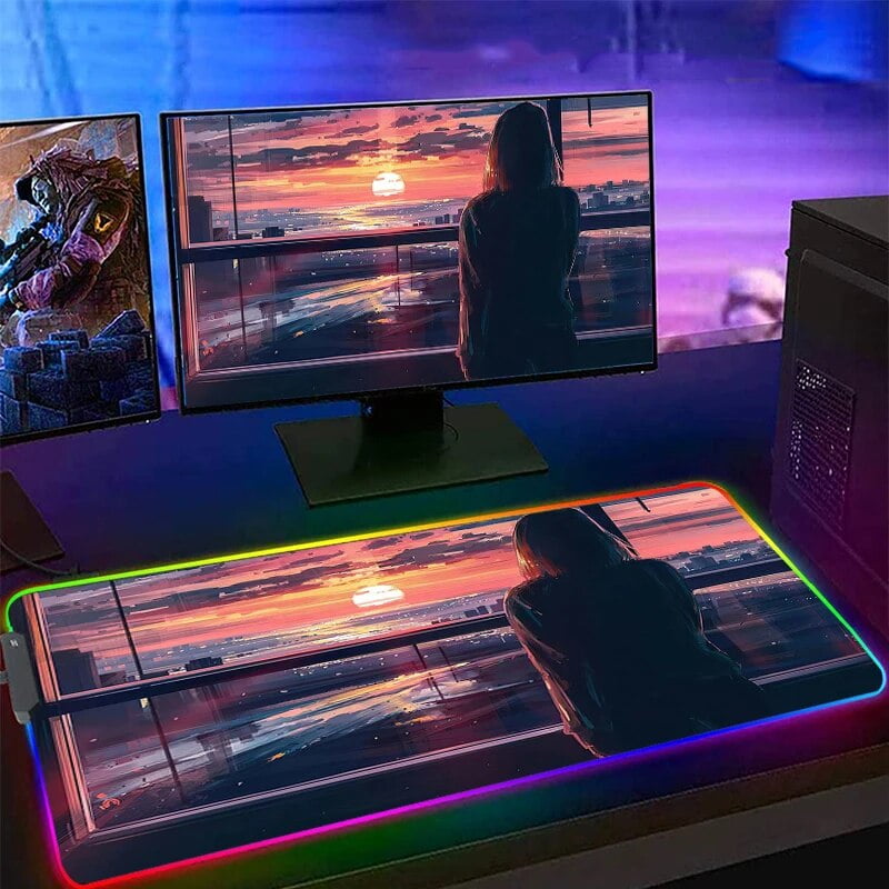 Gaming Mouse Pad Large Anime Mousepad RGB Computer Mouse Pad Gamer ...