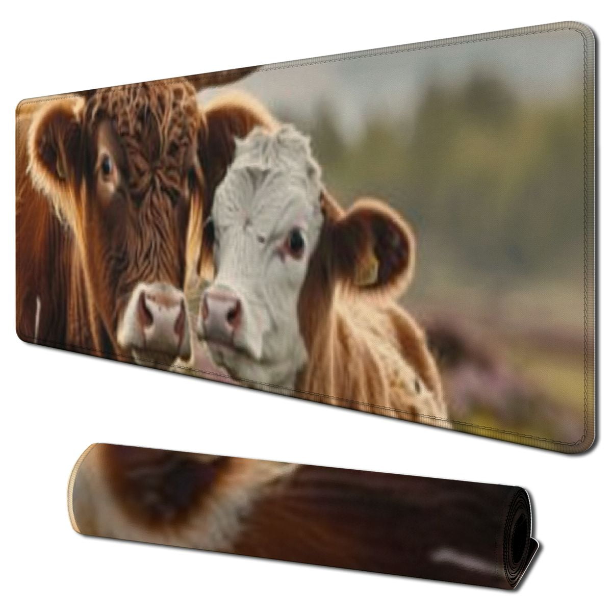 Gaming Mouse Pad Large Mousepad Aesthetic Animals Calf Highland Cattle ...