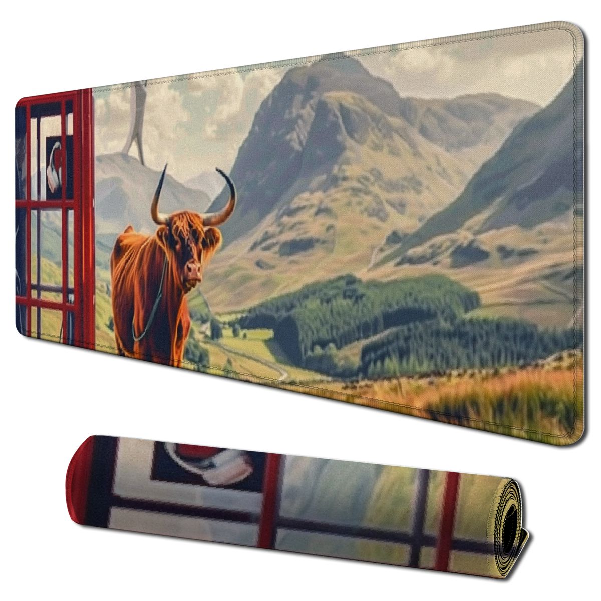 Gaming Mouse Pad Large Mousepad Aesthetic Landscape Cartoon Highland ...