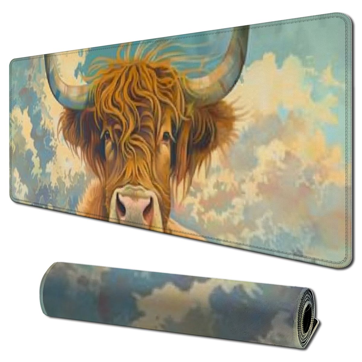 Gaming Mouse Pad Large Mousepad Cute Animals Cartoon Highland Cattle ...