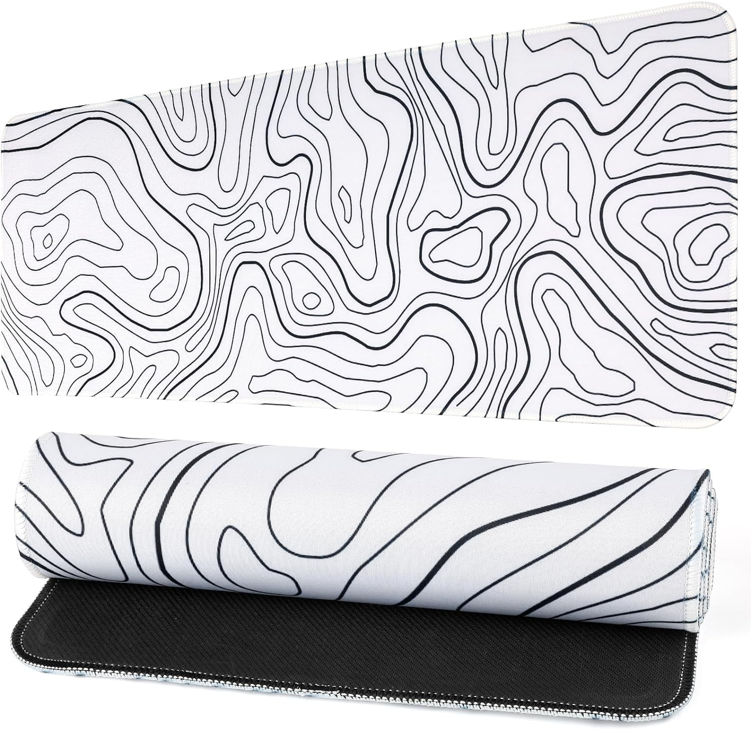 Gaming Mouse Pad Large - Topographic Design - Extended Desk Mat for ...