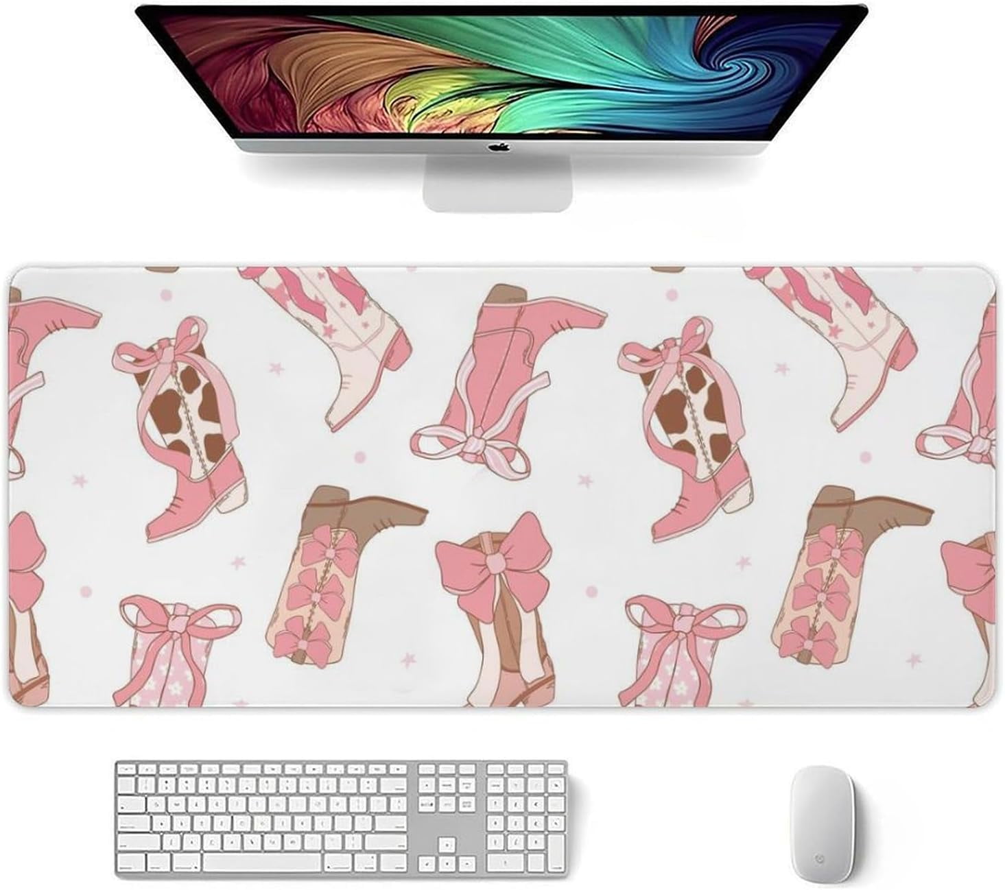 Gaming Mouse Pad Pink Cowgirl Boot Large Mouse Pad Pink Western Decor ...