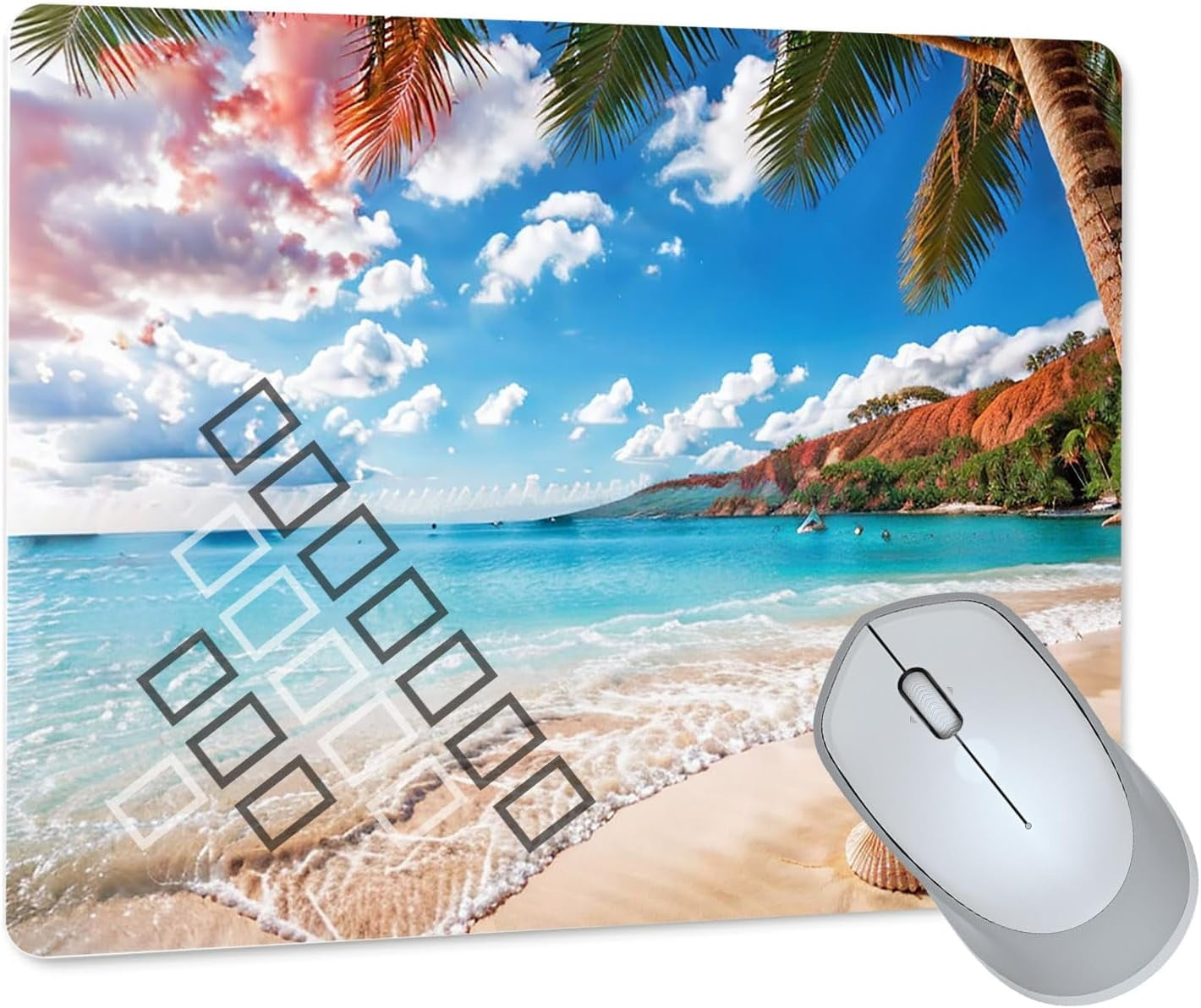 Gaming Mouse Pad Shore Palms Tropical Beach Mouse Mat Design Natural ...