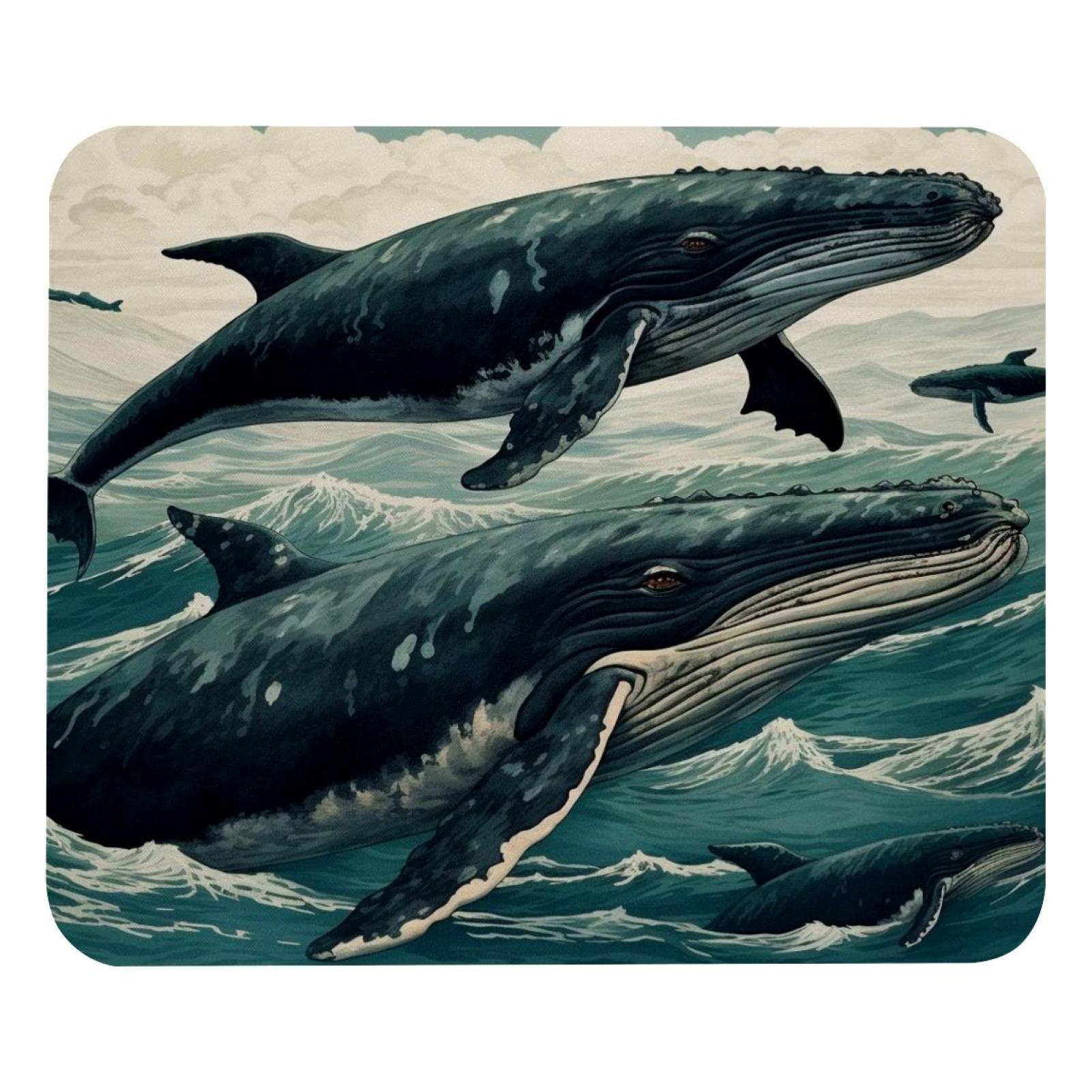 Gaming Mouse Pad, Whale in Ocean Prints Mouse Mat for Desk Home Office ...