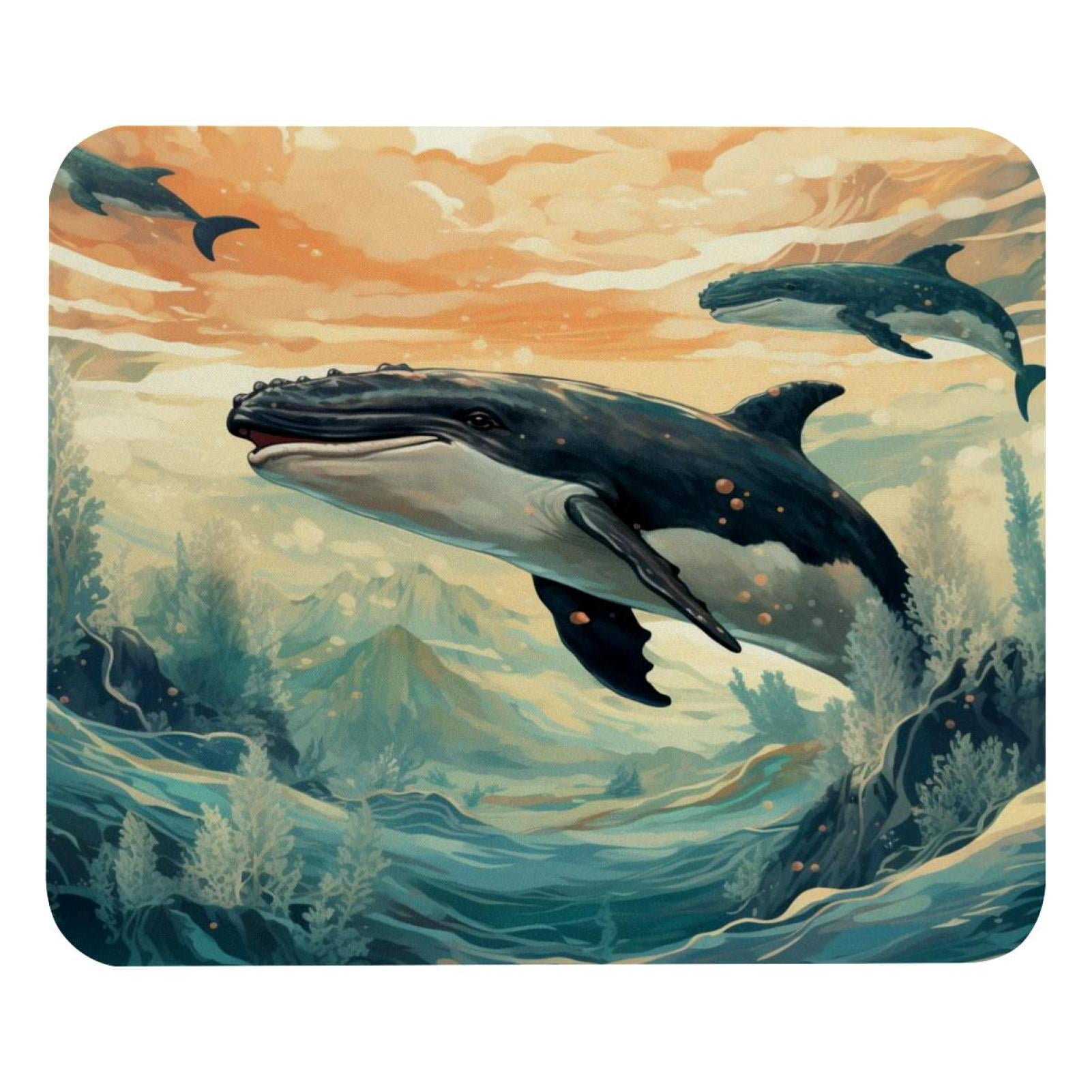 Gaming Mouse Pad, Whale in Ocean Prints Mouse Mat for Desk Home Office ...