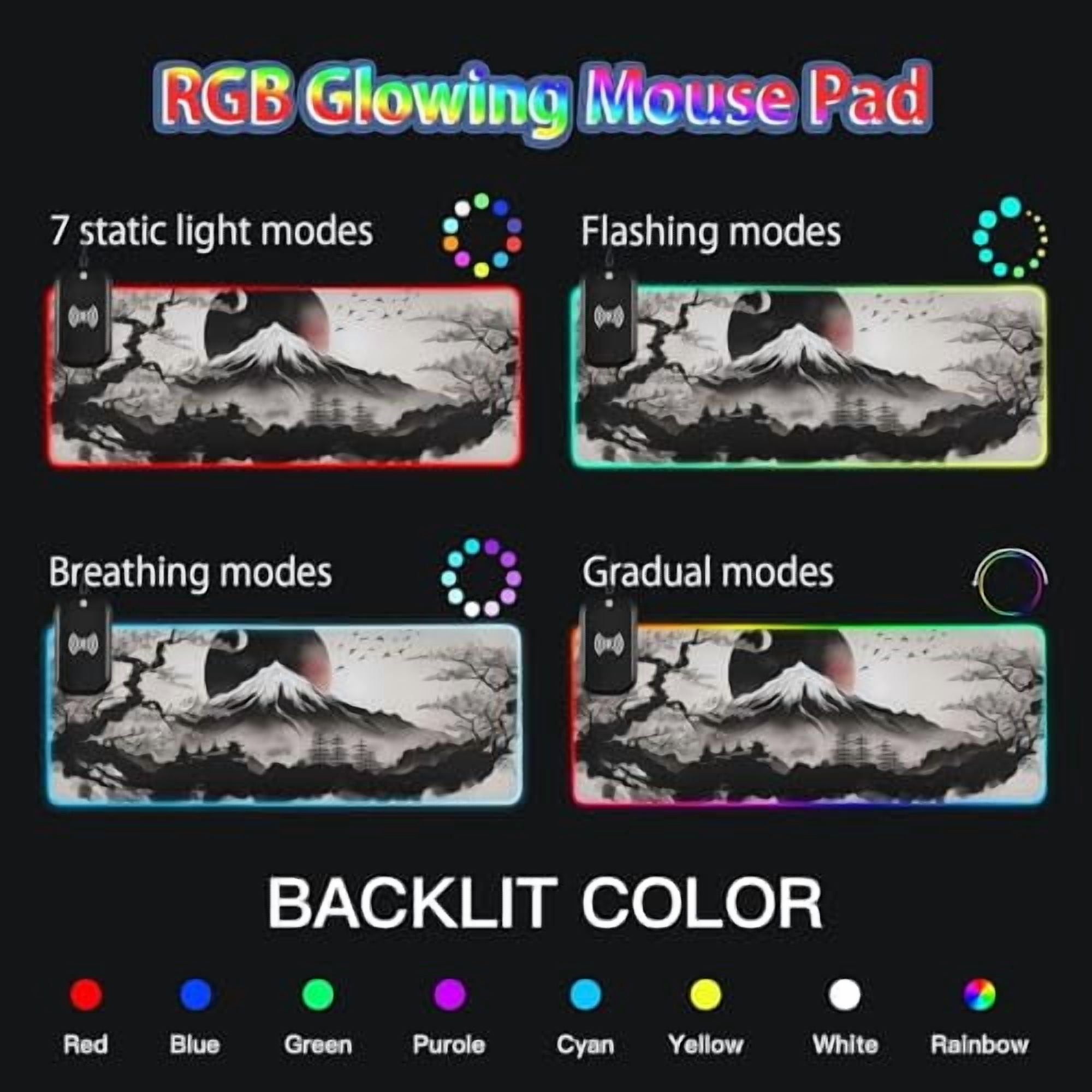 Gaming Mouse Pad with Wireless Charging, Extended Personalized RGB LED ...