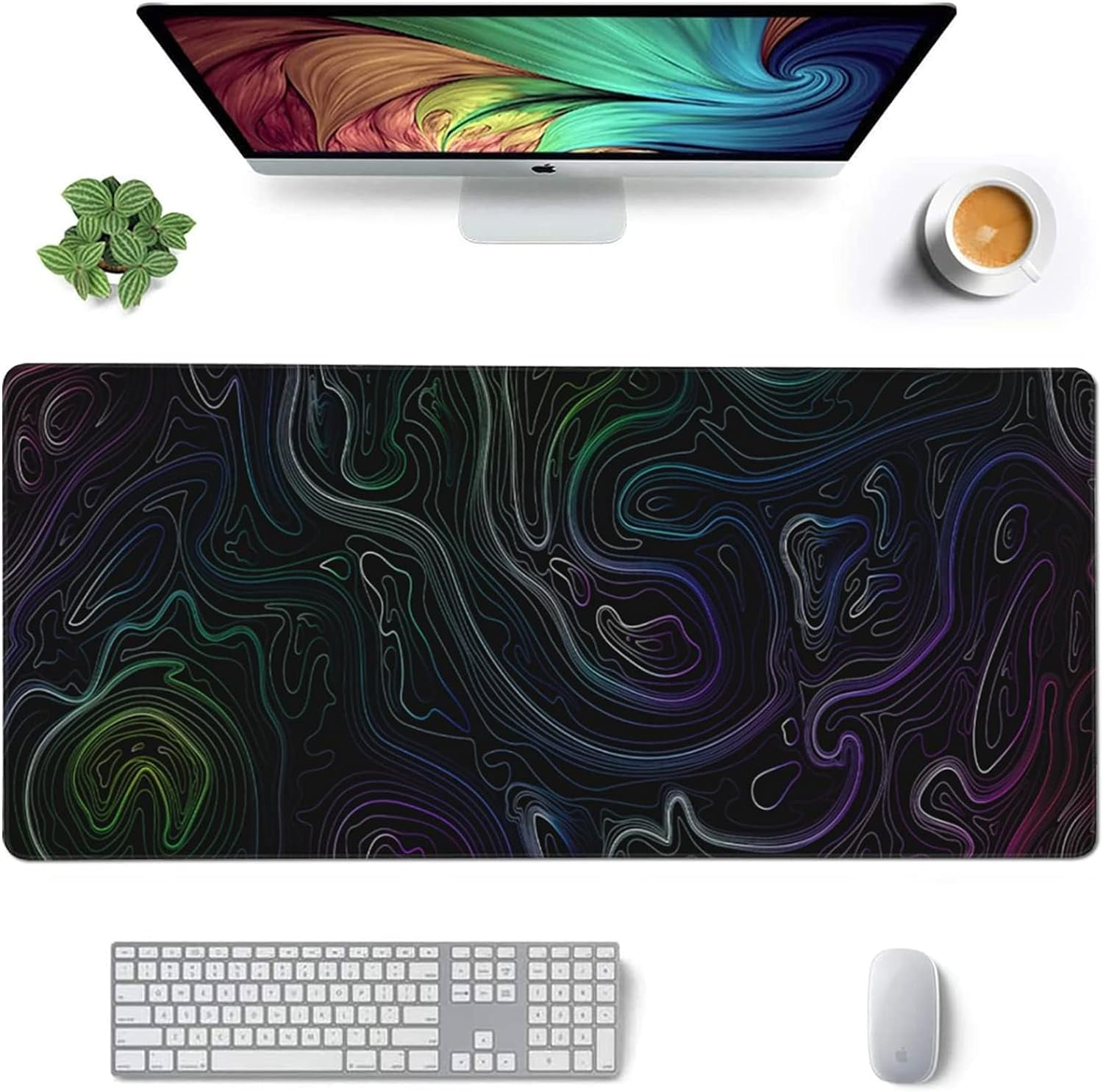 Gaming Mouse Pads Colorful Lines Large Extended Keyboard Mats Gaming ...