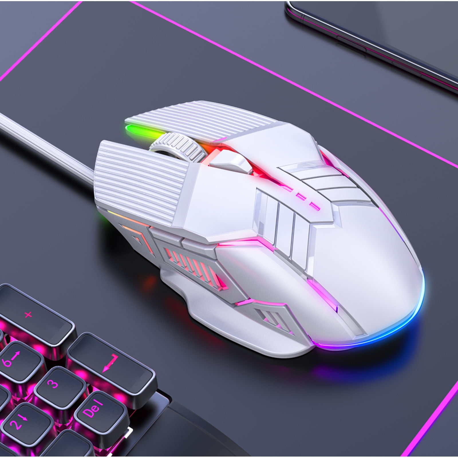 Gaming Mouse Wired, USB Computer Mice for Game & Daily,RGB Backlit ...
