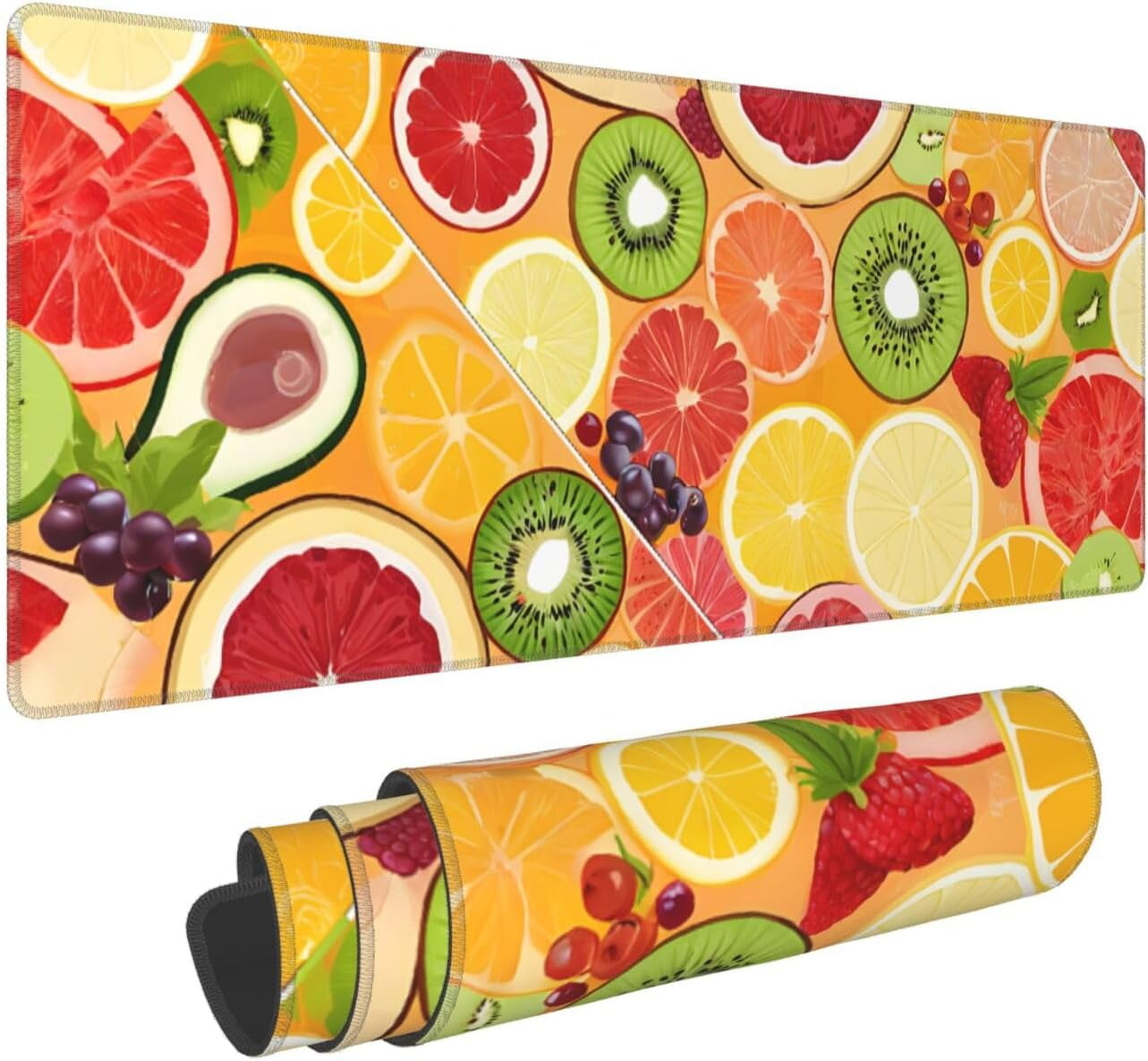 Gaming Mousepad Kiwi Watermelon Large Waterproof NonSlip Desk Mat 12x31 ...