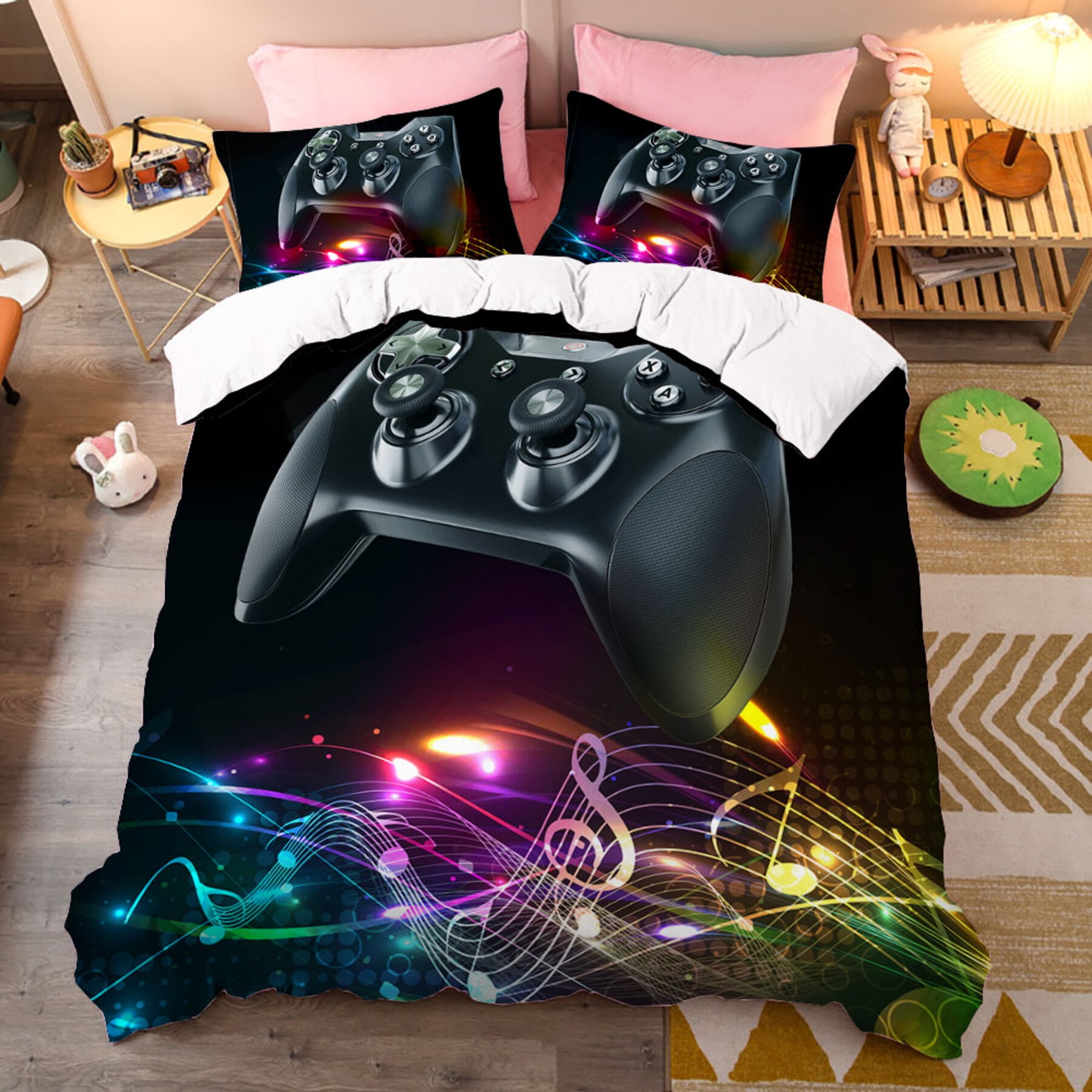 Gaming & Music Themed Duvet Cover Set Photorealistic Controller Design ...