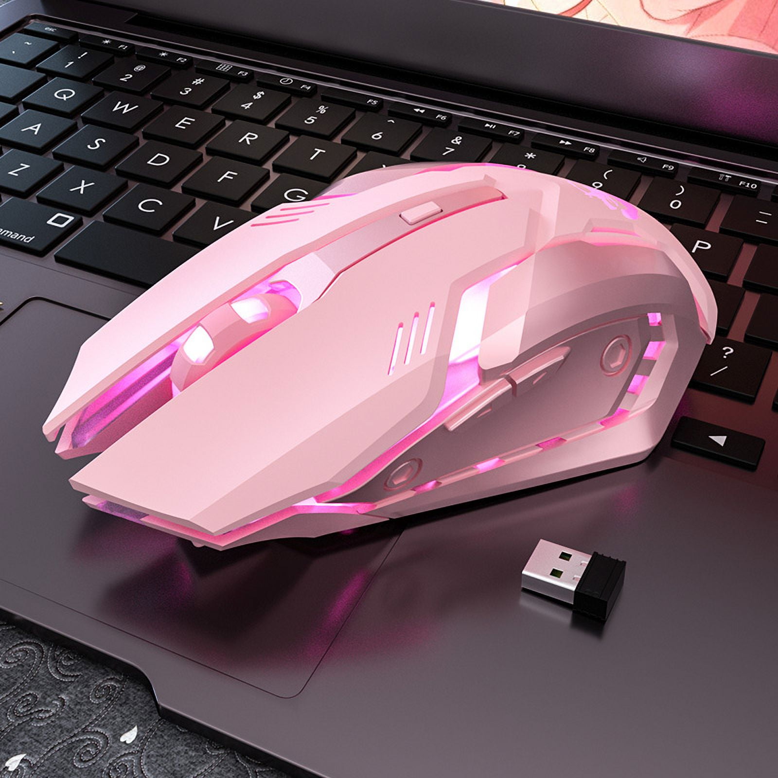 Gaming Mute Mouse Cute RGB Gamer 6 Buttons Mice Optical Office Computer ...
