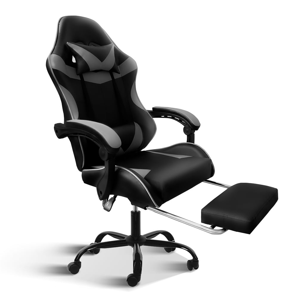 Gaming Office Chair with Adjustable Seat Height and Footrest, Computer ...
