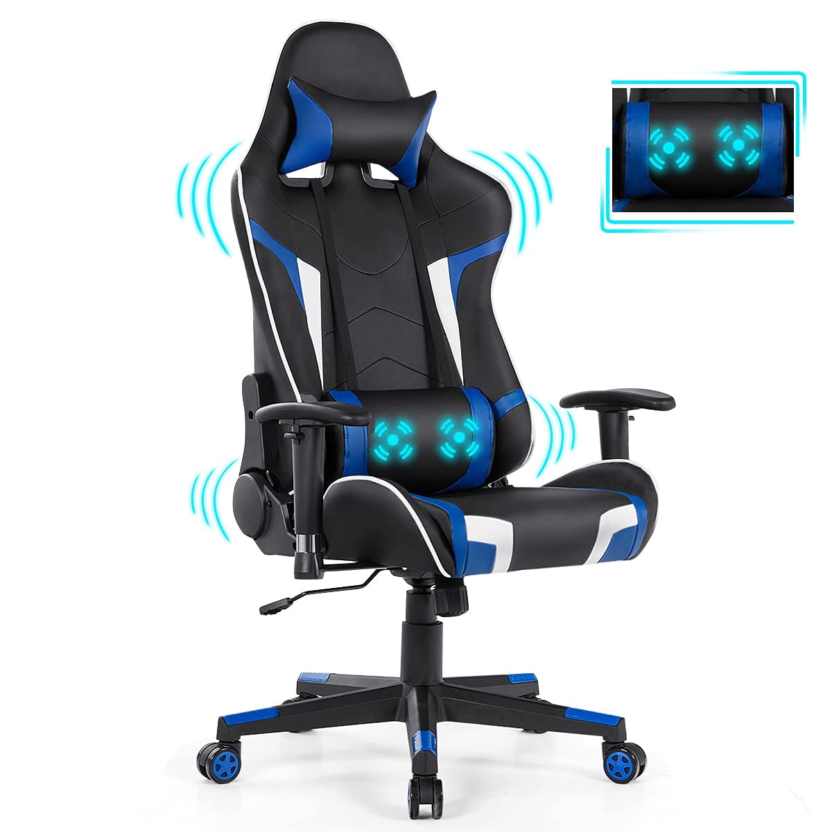 Gaming Office Chair with 180° Recline and 2D Armrests, Comfortable ...