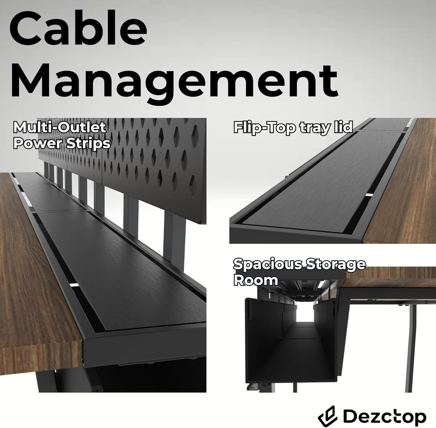 Gaming PC Computer Desk with Shelves, Spacious Workstation for Gamers ...