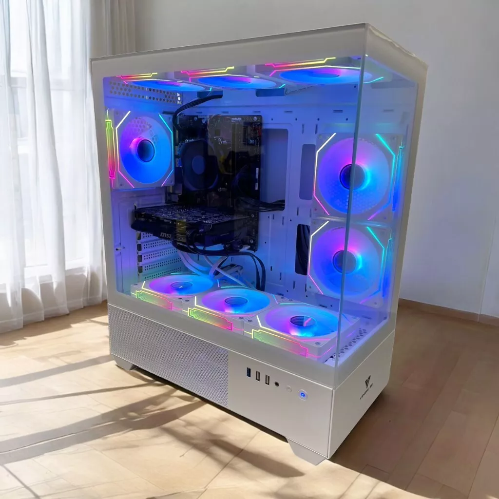 Gaming PC White Case Classic Series Gamer Build i7-6700K RX 580 8GB ...