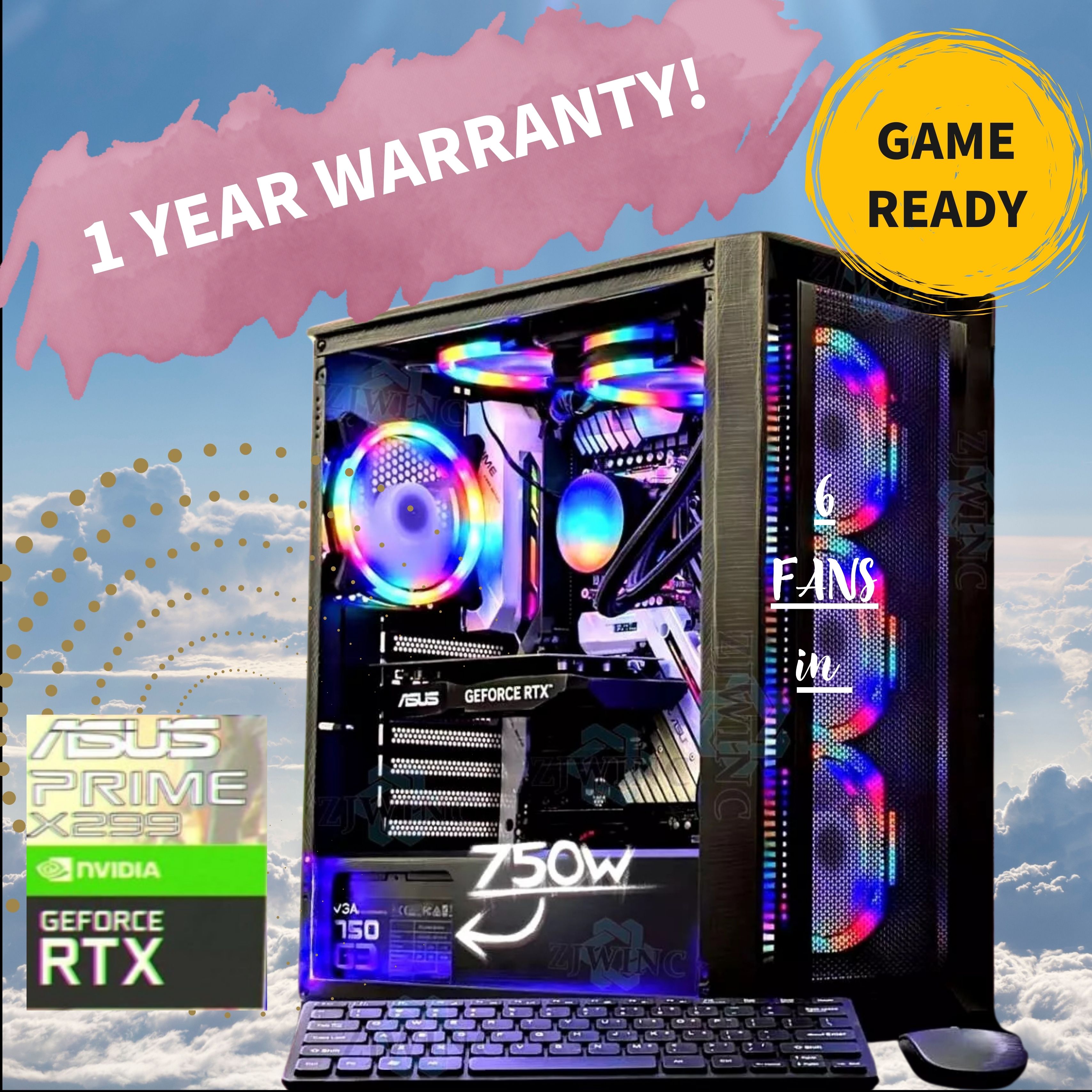 Gaming PC i7-12700 UP 64GB RAM 512GB SSD RX 580 Liquid COOLER WIN11 PRO ...
